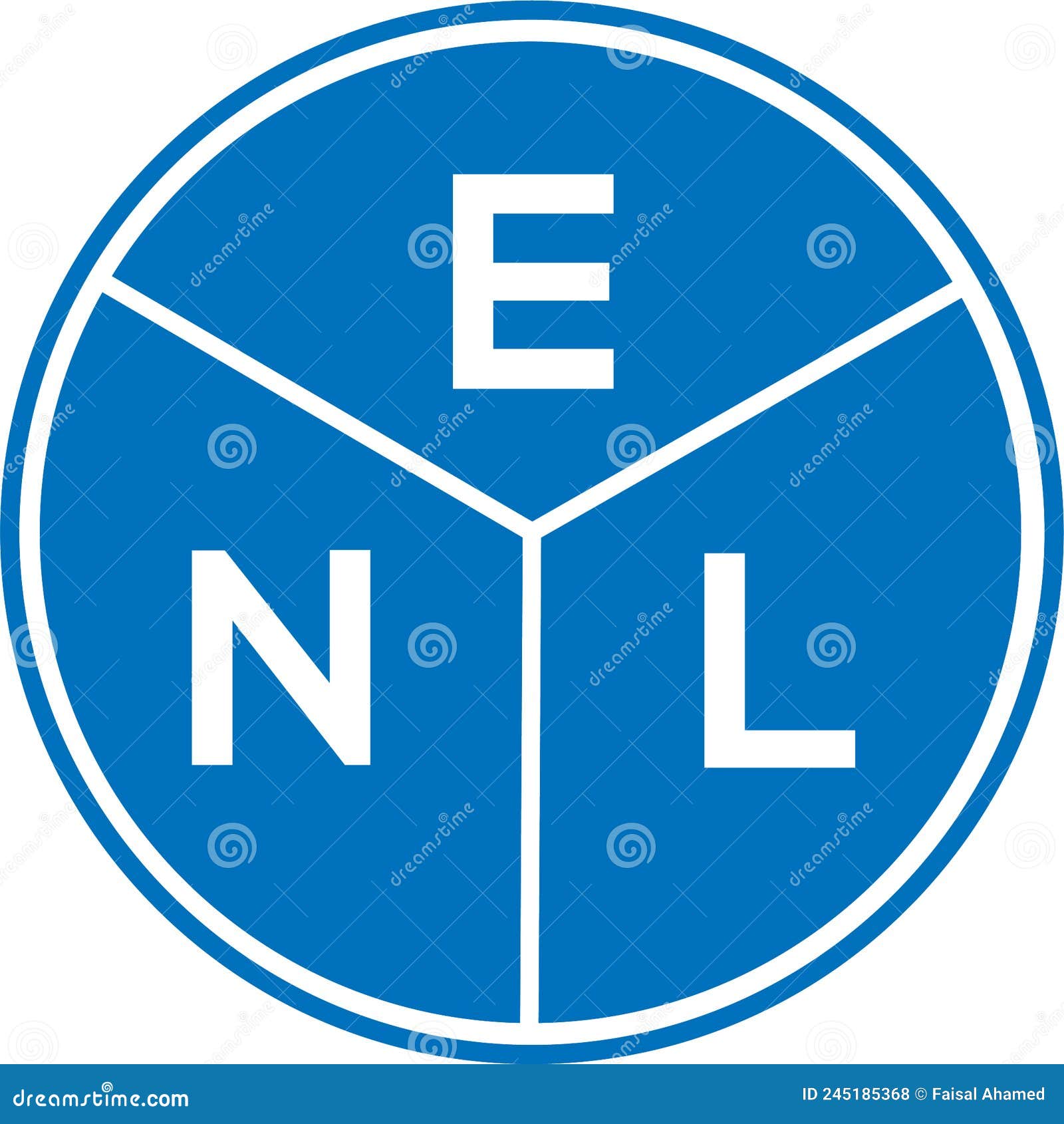 ENL Letter Logo Design on White Background. ENL Creative Circle Letter ...