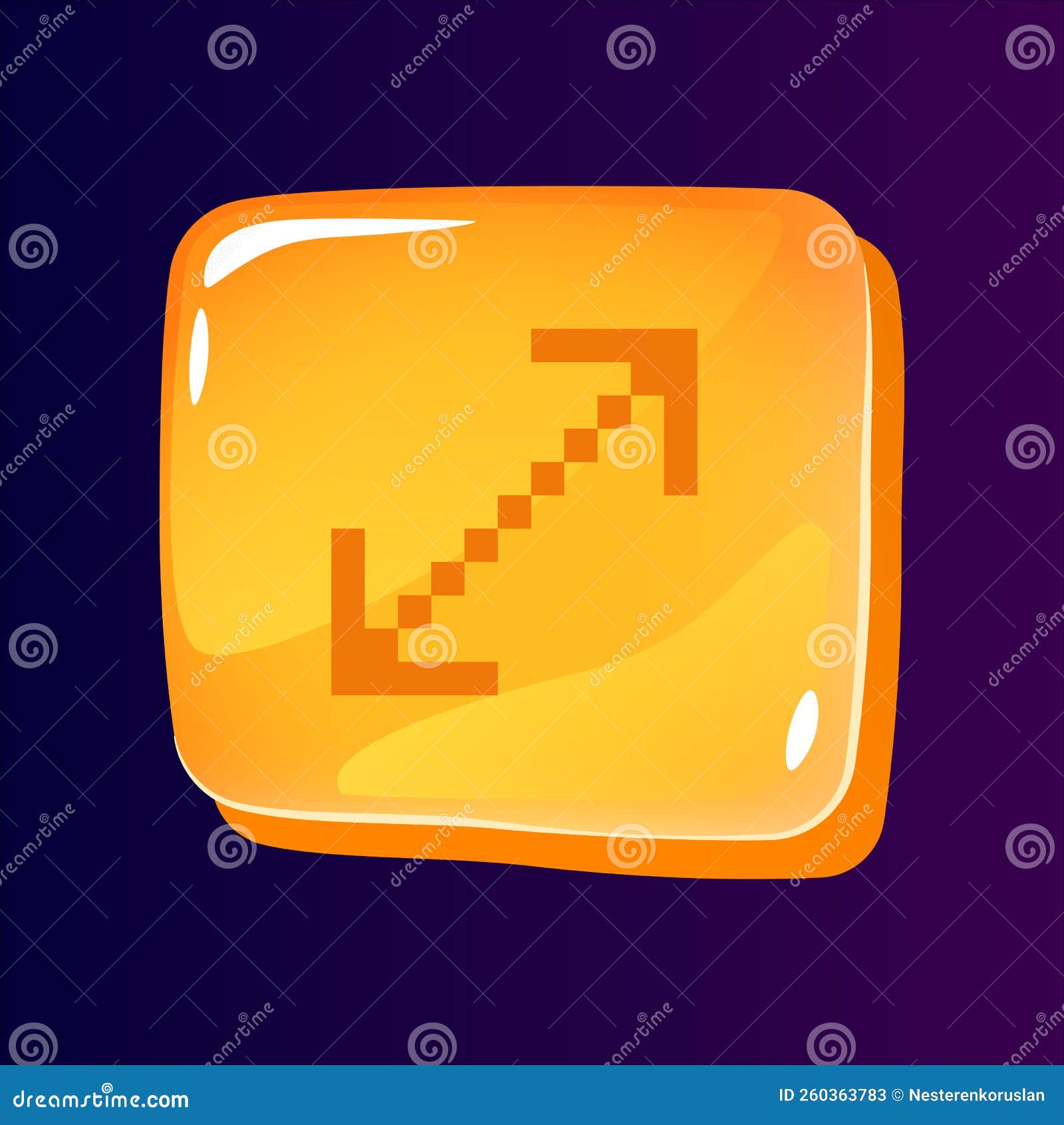Enlarge Glossy Ui Button with Pixelated Icon Stock Vector - Illustration of change, symbol ...
