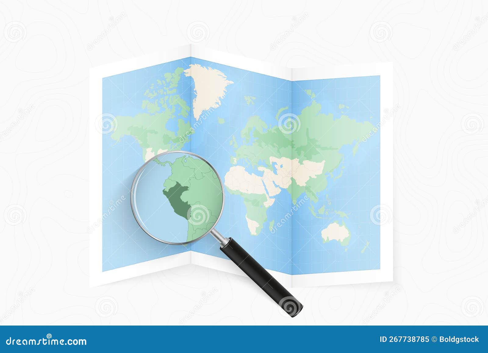 Peru Map, Folded Paper With Peru Map Cartoon Vector | CartoonDealer.com ...