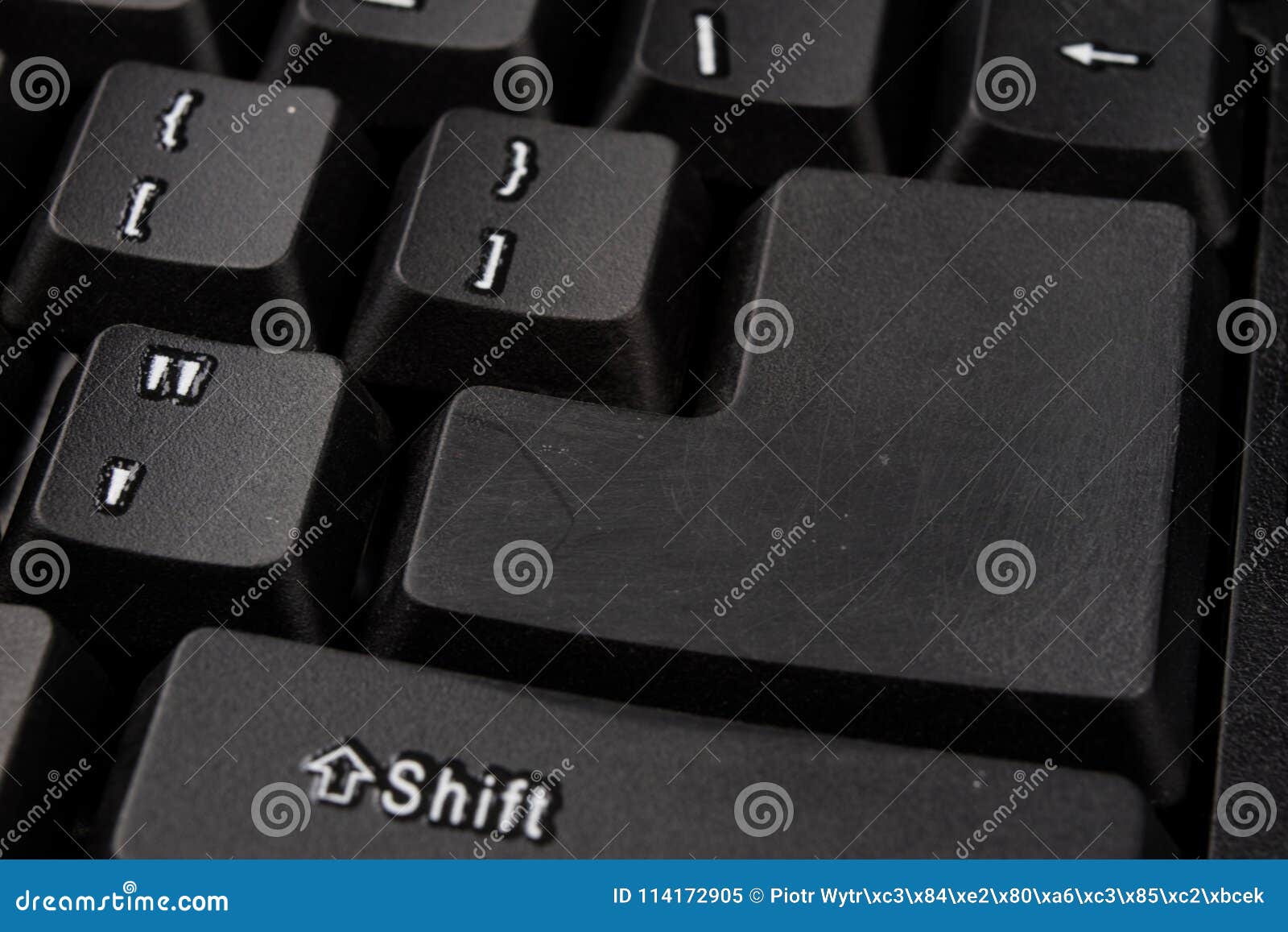 An Enlarged Computer Keyboard. Black Keyboard Buttons for the Co Stock ...