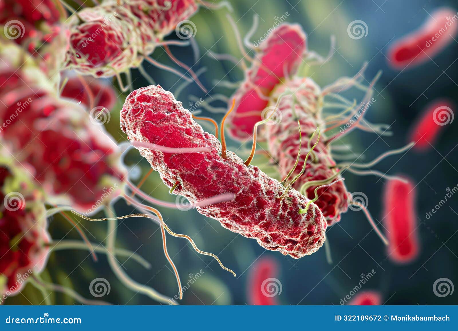 Enlarged Salmonella Bacteria Stock Illustration - Illustration of ...