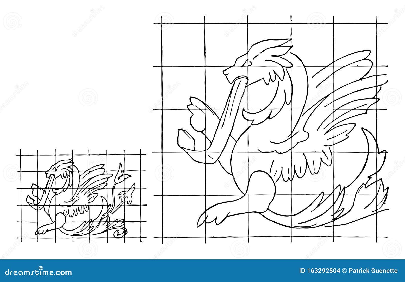 Enlargement Of Image By Squares, Work Surface, Vintage Engraving Vector ...