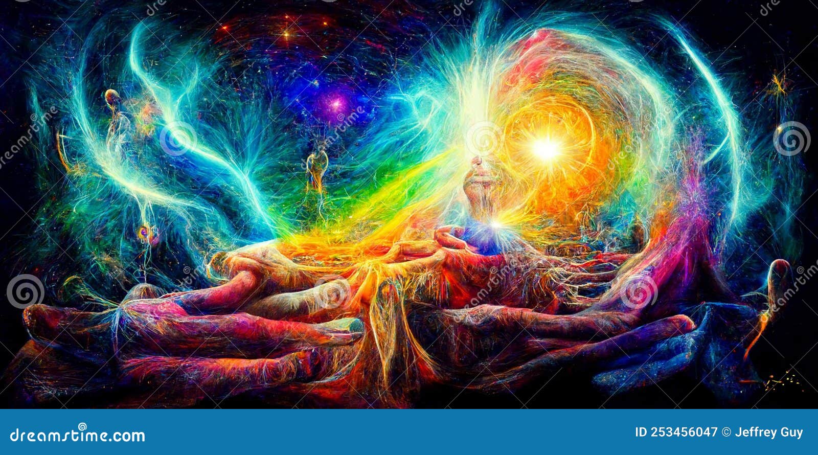 Enlightened Being Projecting the Power of Intention into the Universe ...