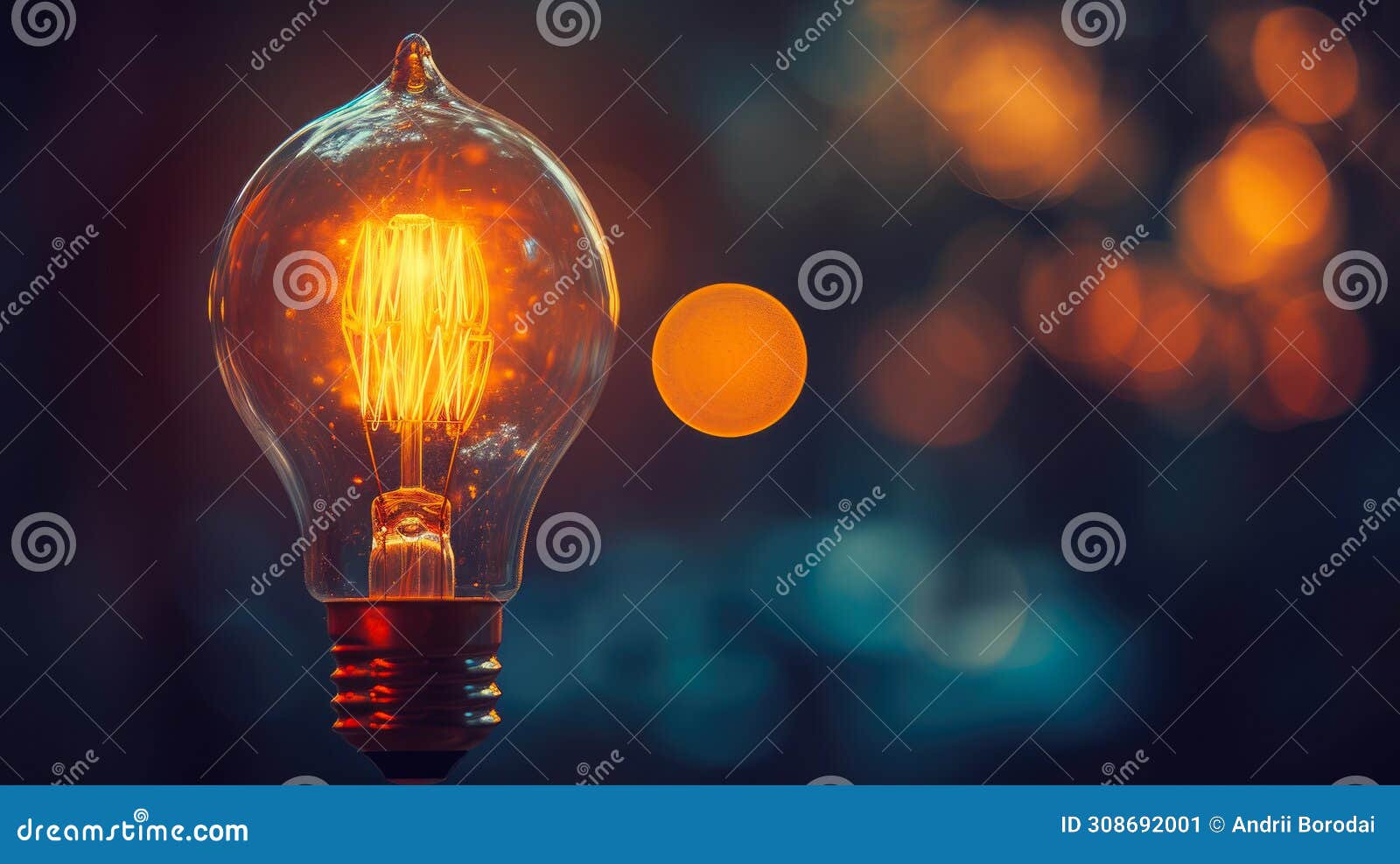 Enlightened Concept: Bright Light Bulb Idea. Stock Illustration ...