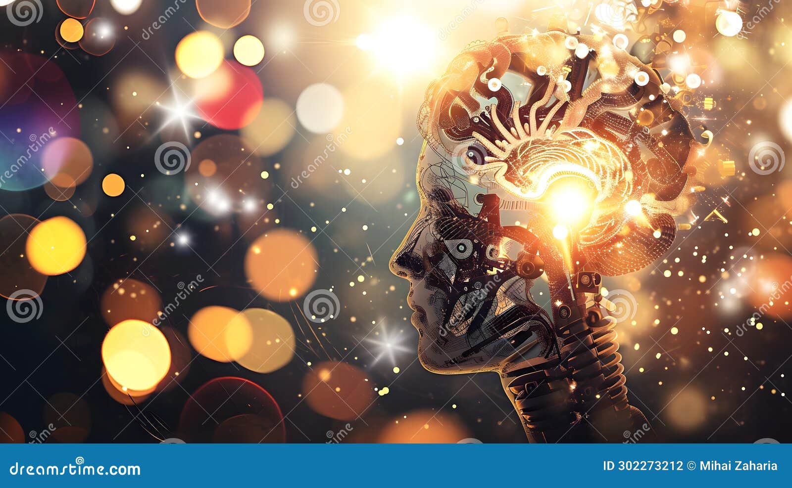 Enlightened Mind: Silhouette With Cosmic Patterns, Generative Ai Stock Image | CartoonDealer.com ...