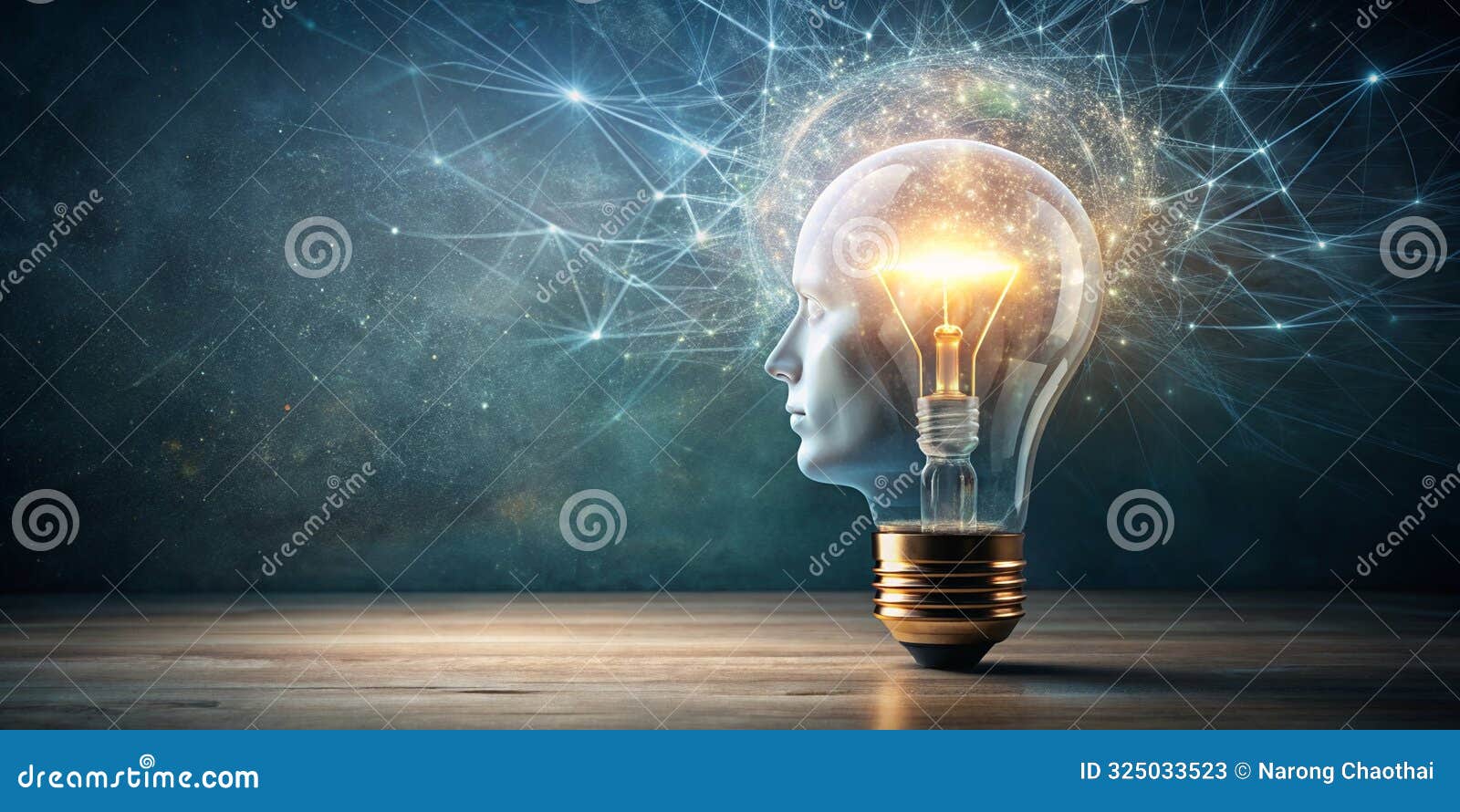 Enlightened Mind: Silhouette With Cosmic Patterns, Generative Ai Stock Image | CartoonDealer.com ...