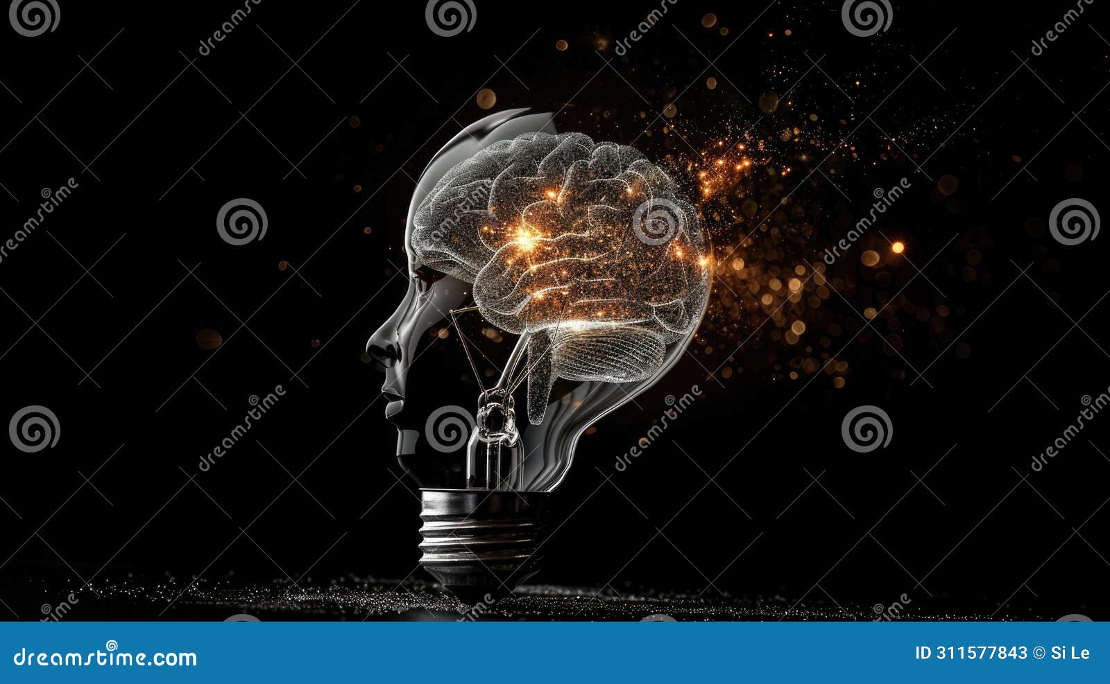 Enlightened Mind: Silhouette With Cosmic Patterns, Generative Ai Stock Image | CartoonDealer.com ...
