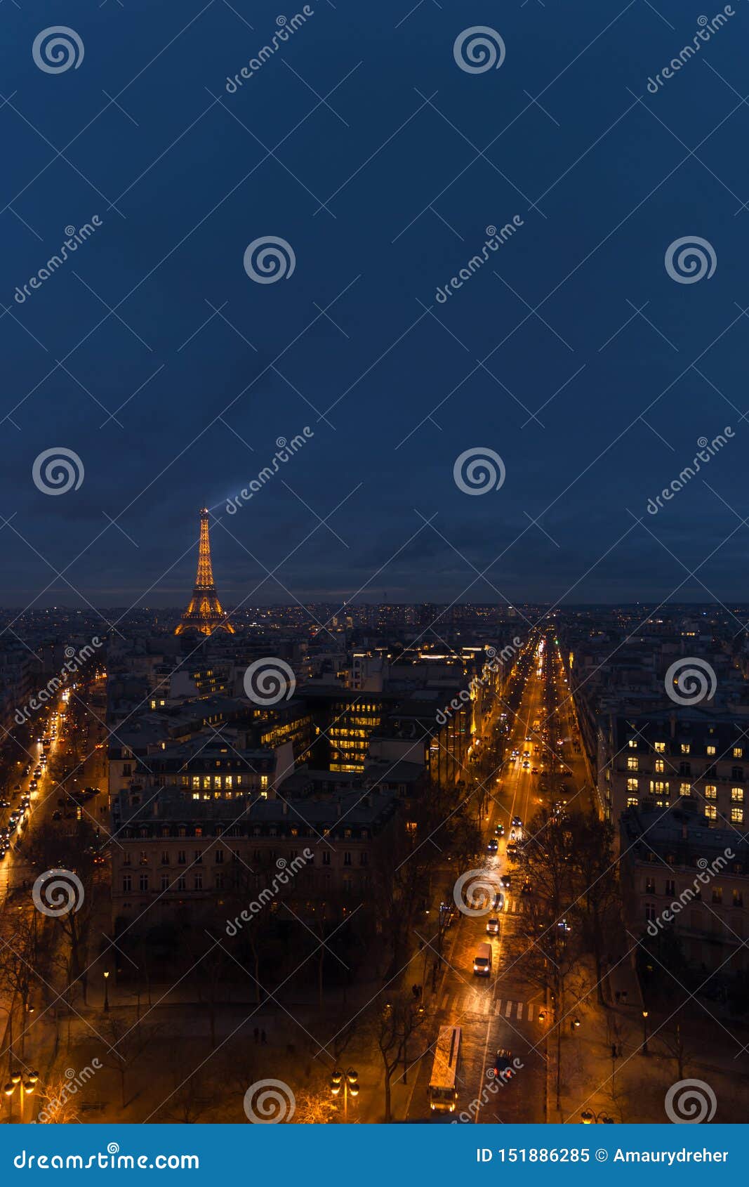 Enlightened Paris Rooftop View Editorial Image - Image of enlightened ...