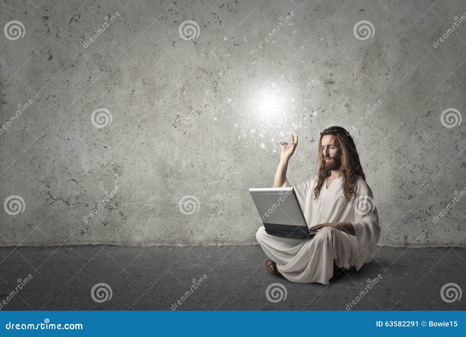 Enlightenment stock image. Image of miracle, laptop, catholic - 63582291