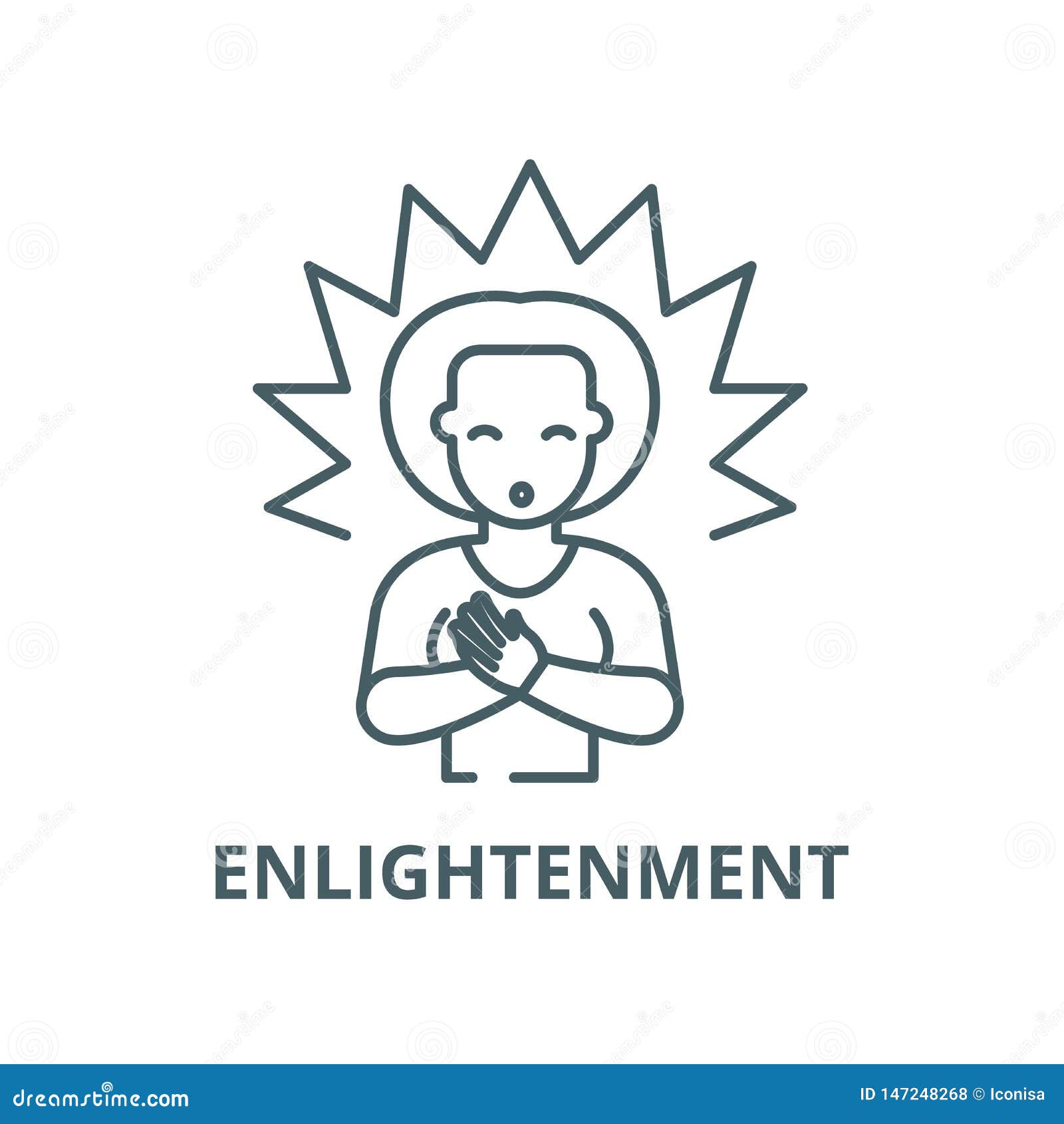 Enlightenment Vector Line Icon, Linear Concept, Outline Sign, Symbol ...