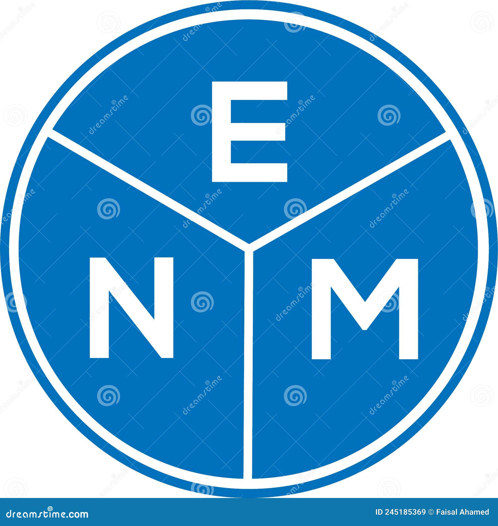 ENM Letter Logo Design on White Background. ENM Creative Circle Letter ...