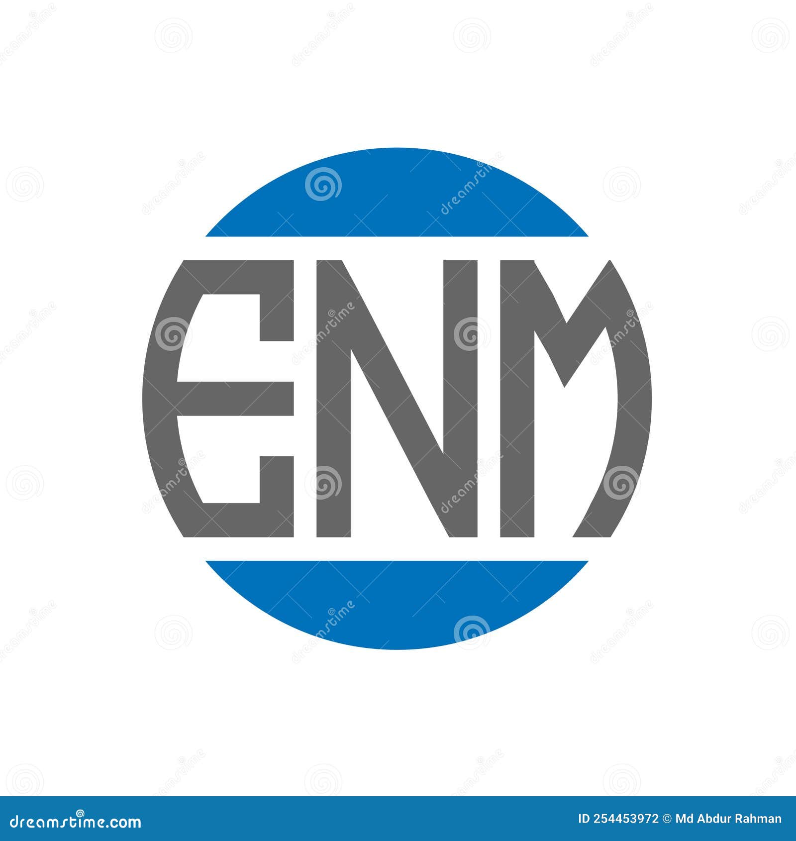 ENM Letter Logo Design on White Background. ENM Creative Initials ...