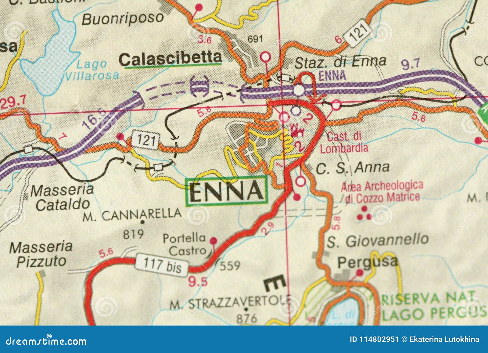 Enna. Map stock image. Image of drawing, global, road - 114802951