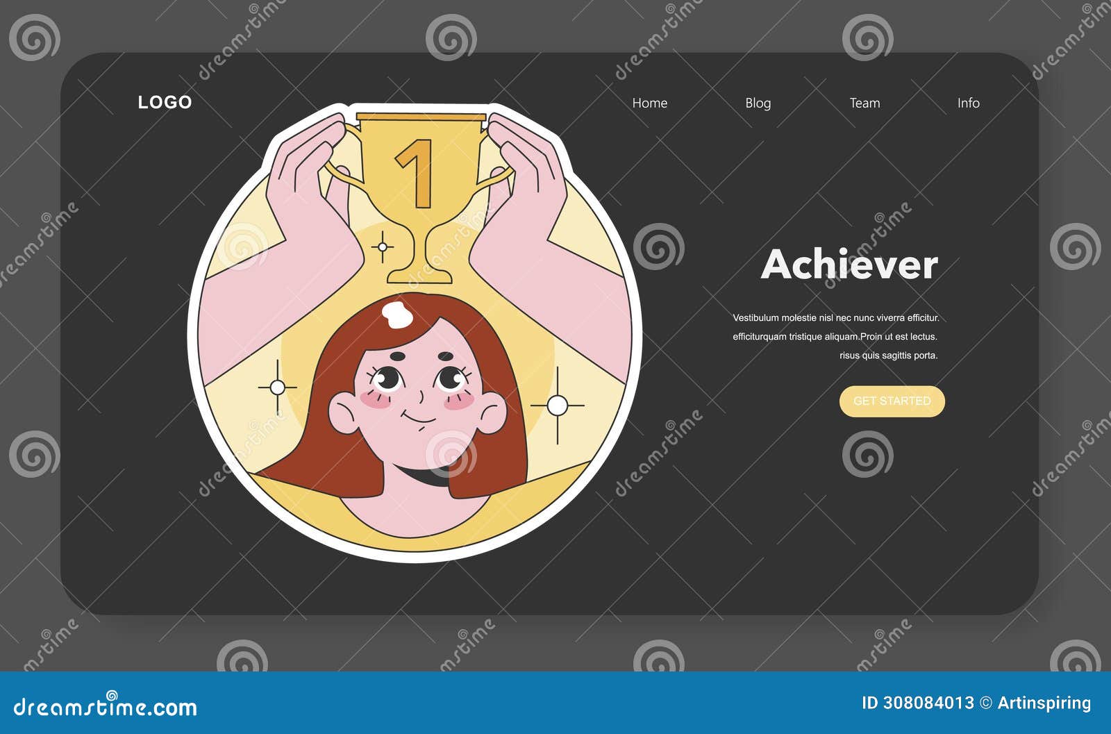 Enneagram Achiever Type Illustration. Flat Vector Illustration Stock ...