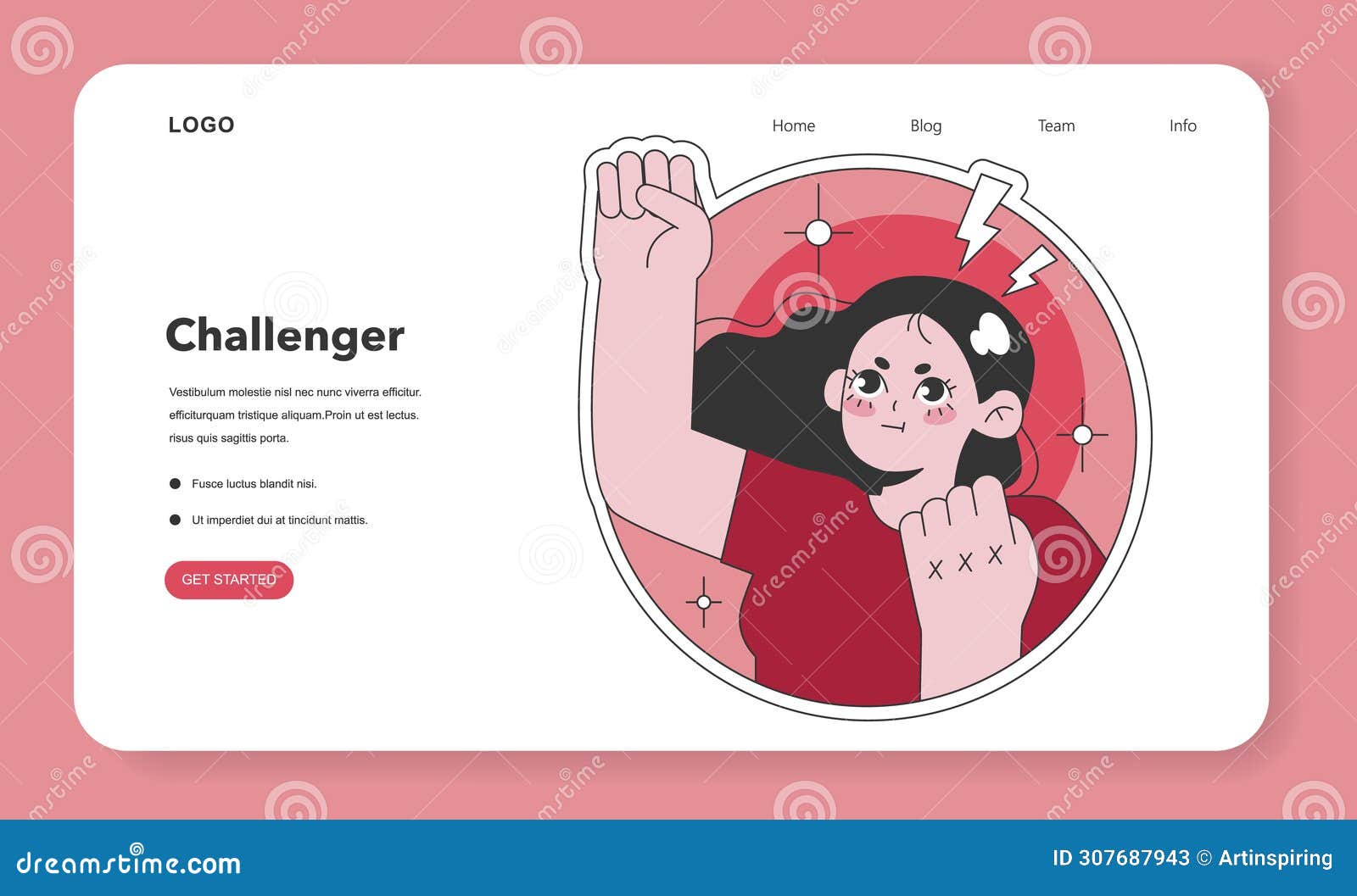 Enneagram Challenger Type Illustration. Flat Vector Illustration ...