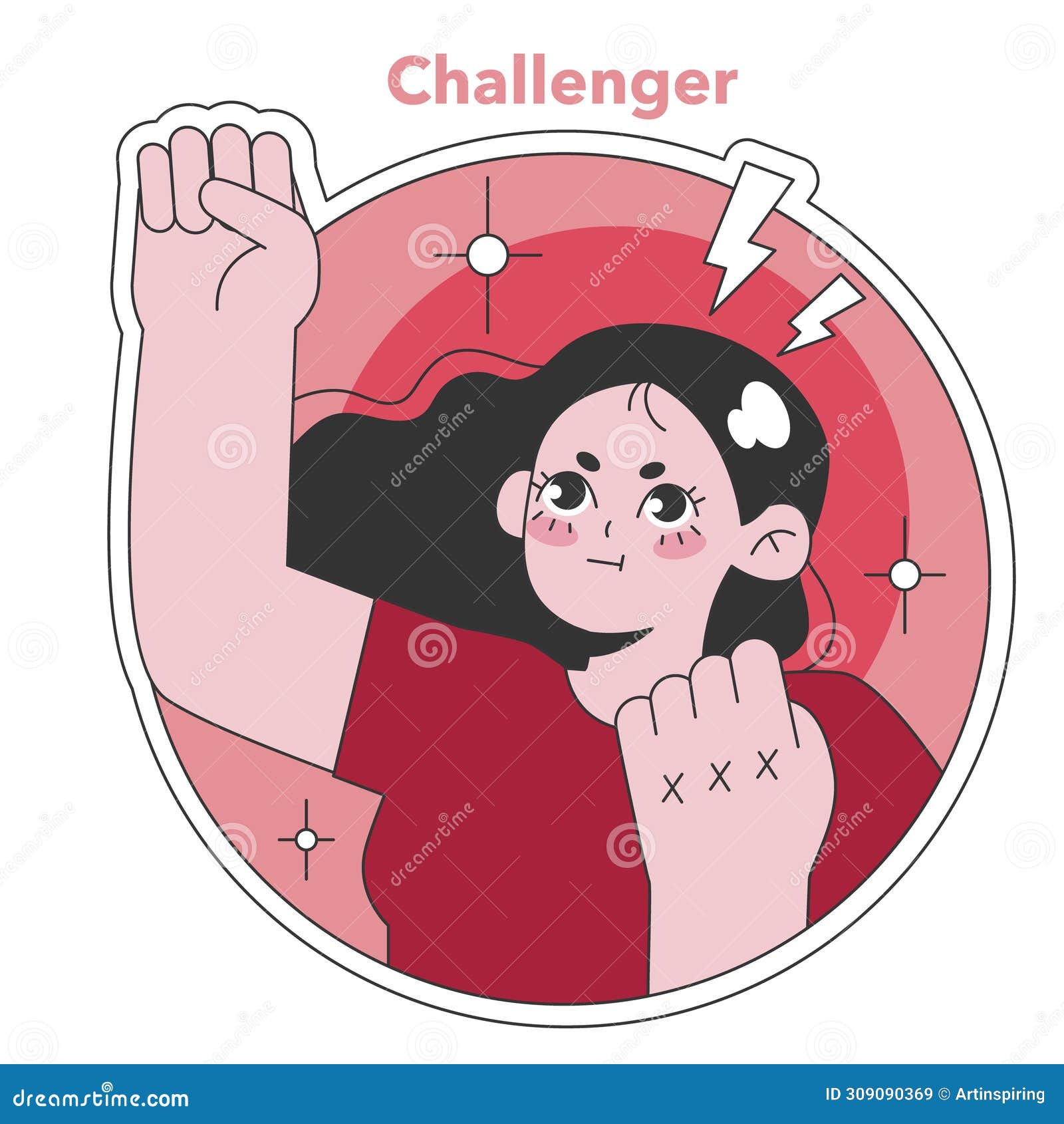 Enneagram Challenger Type Illustration. Flat Vector Illustration Stock ...