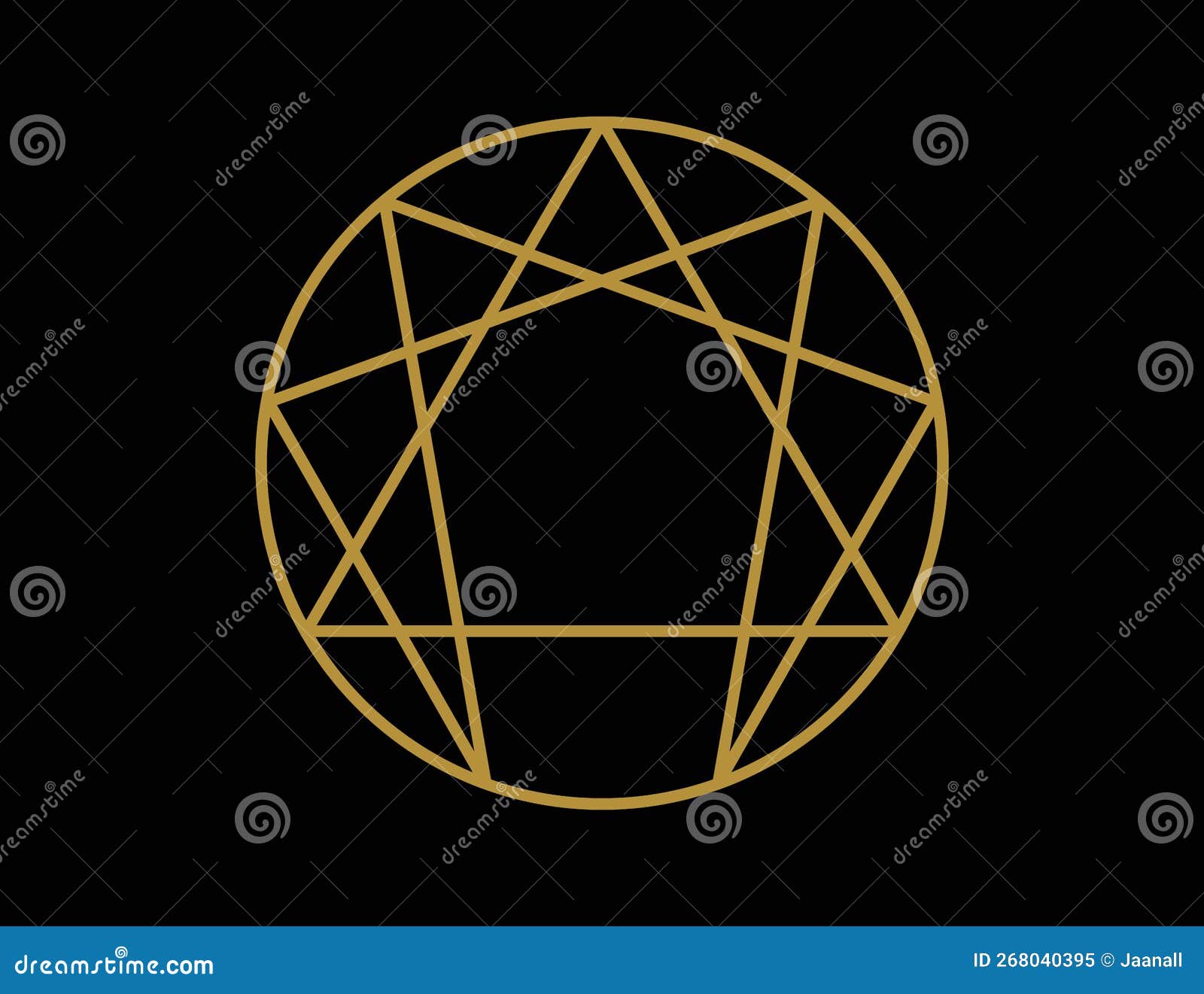 Enneagram Yoga Gold Icon Design For Infographics And Business. Lotus ...