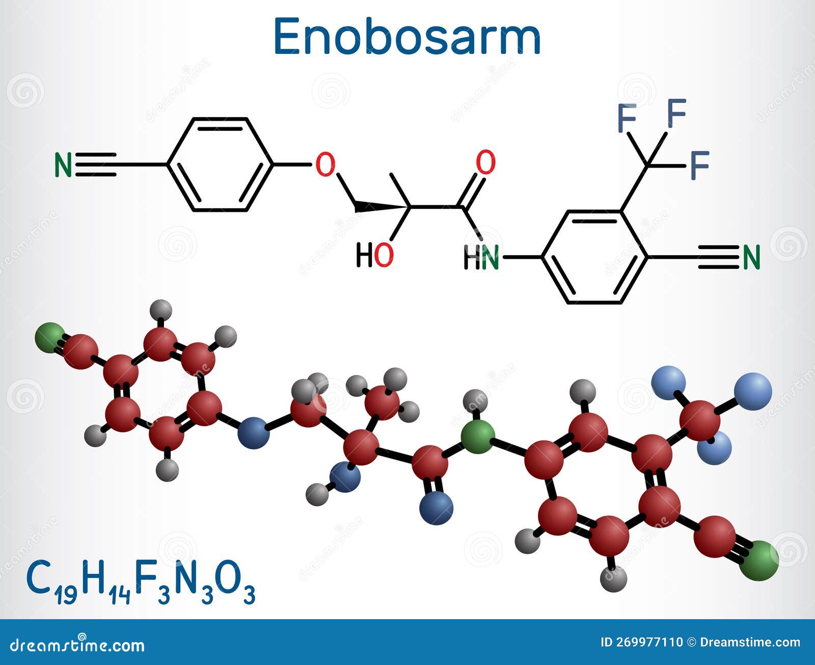 Enobosarm Molecule. Skeletal Formula. Vector Illustration ...