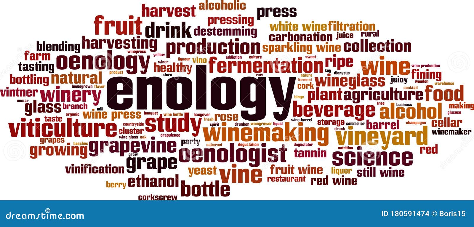 Enology word cloud stock vector. Illustration of grape - 180591474