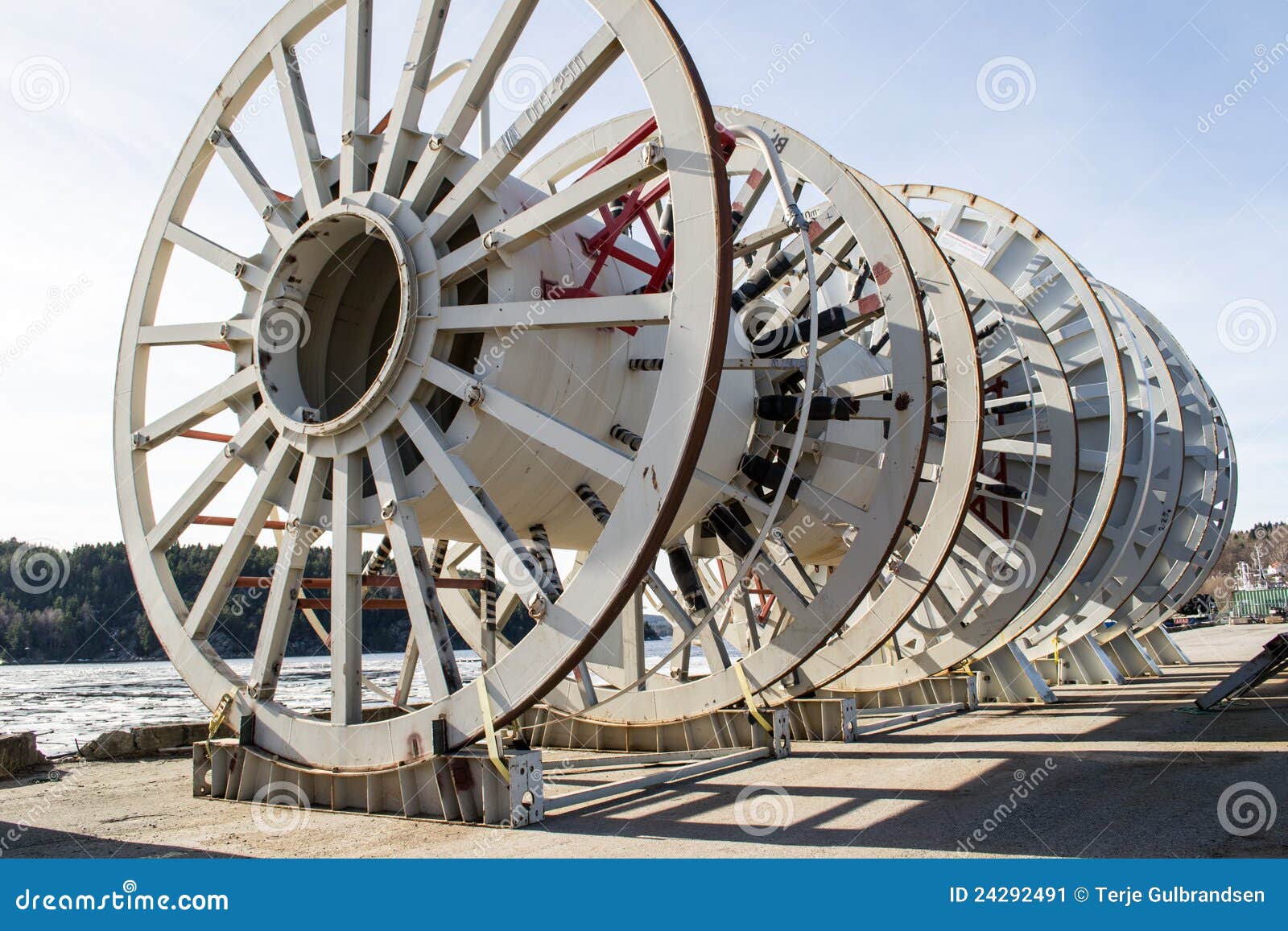 Enormous Cable rollers stock image. Image of halden, cable - 24292491