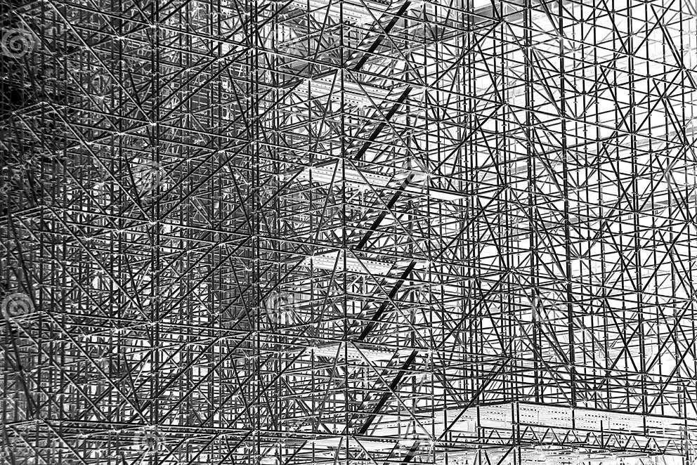 Enormous Scaffolding, Texture Structure Stock Image - Image of iron ...