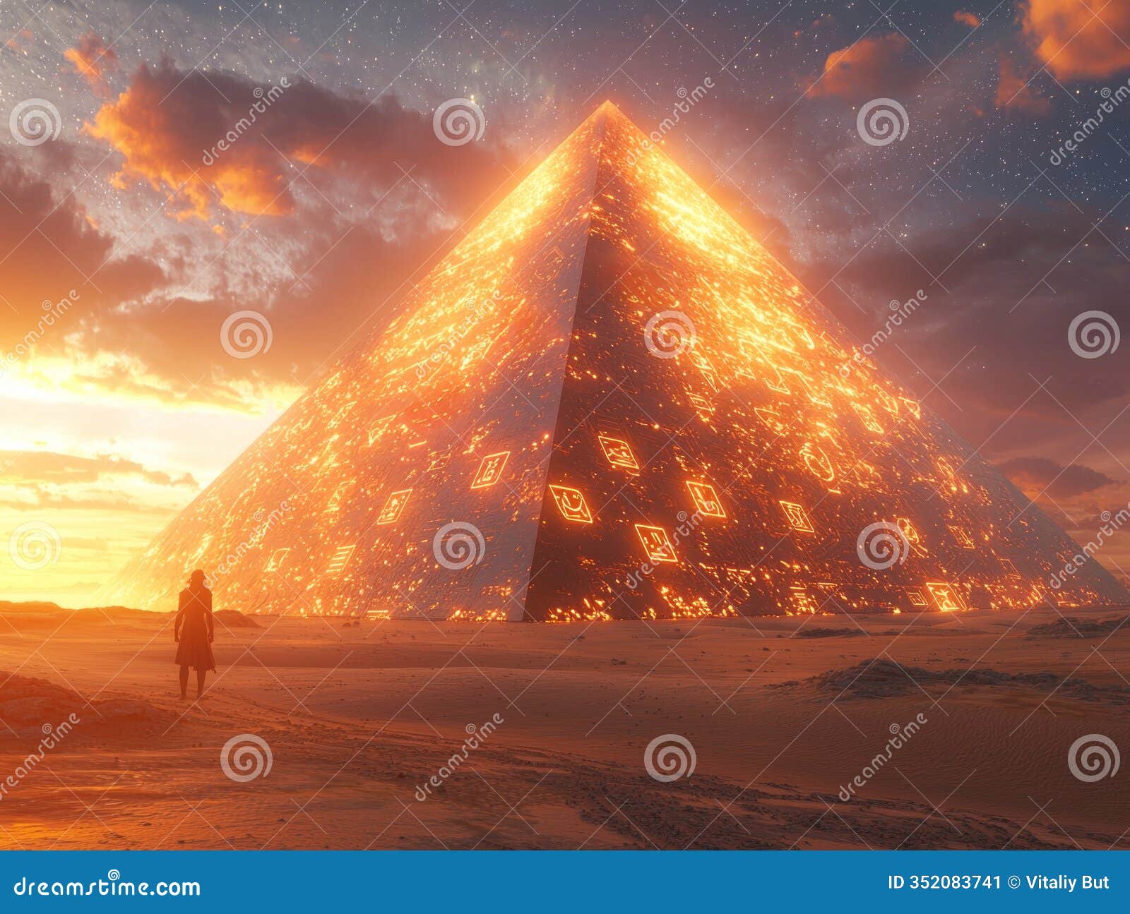 Enormous Translucent Pyramid Changes Shape As it Glows Twilight Sky ...