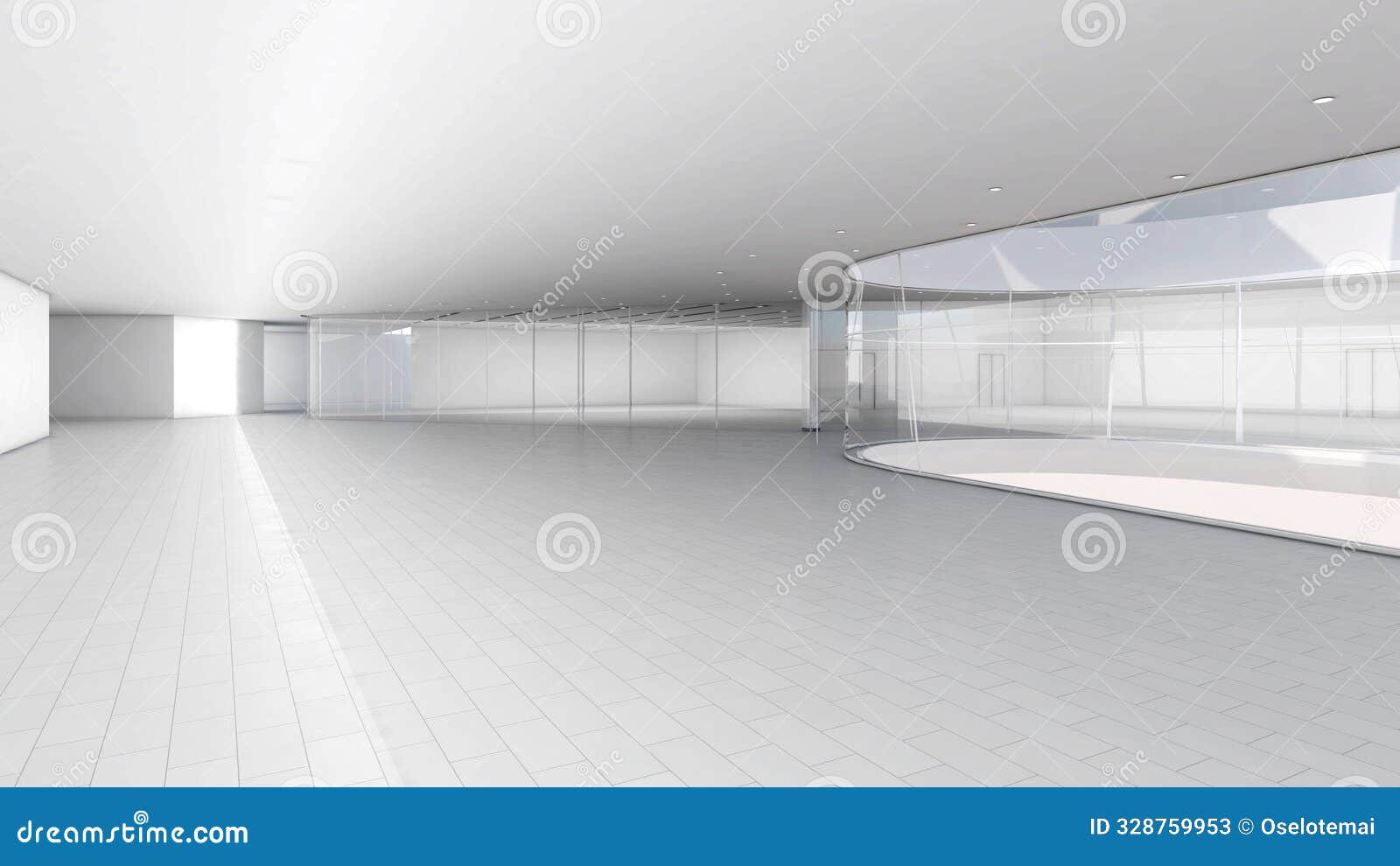 Enormous White Hall with Exterior Lighting Large Internal Architecture ...