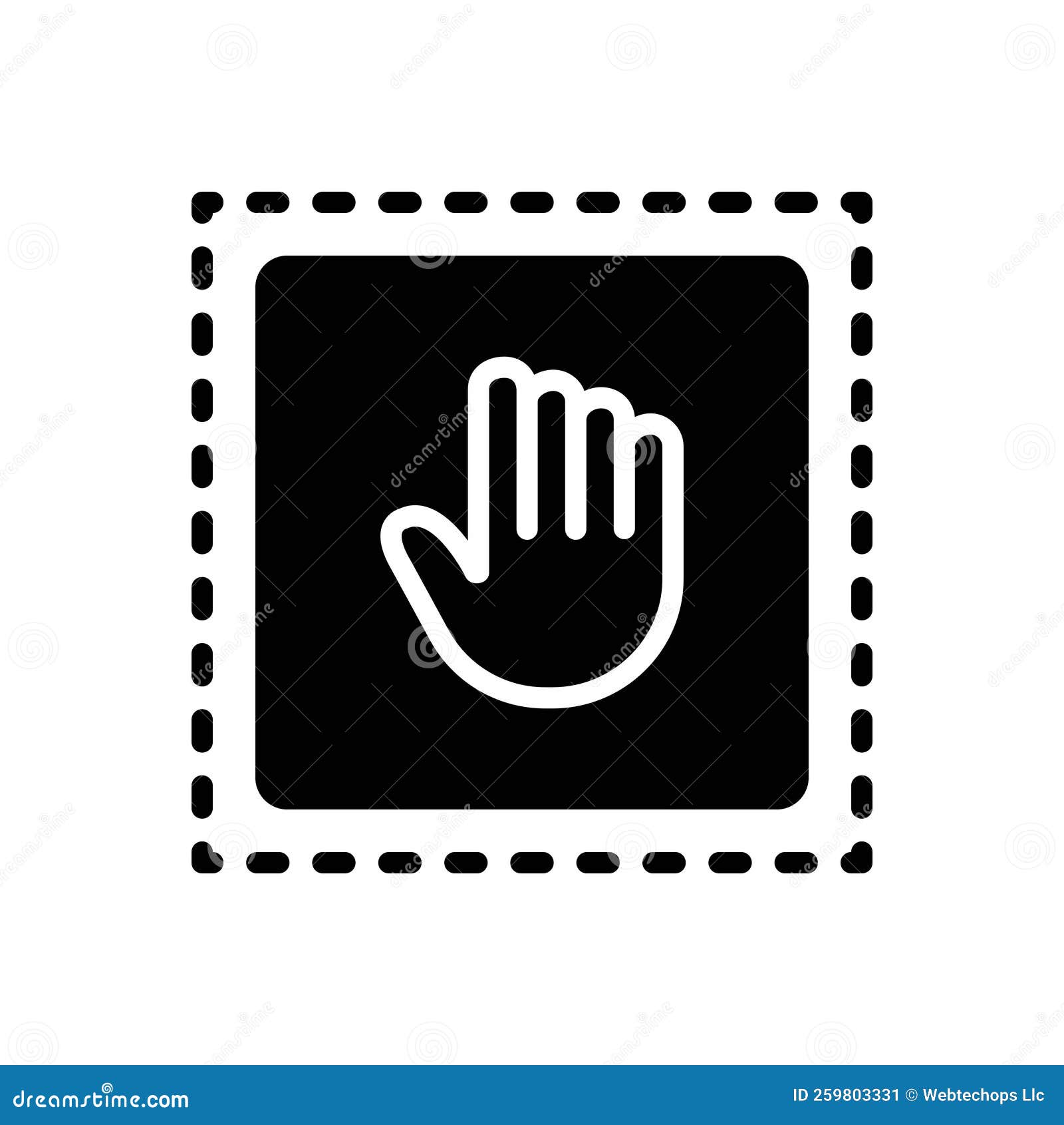 Black Solid Icon for Enough, Stop and Hand Stock Vector - Illustration ...