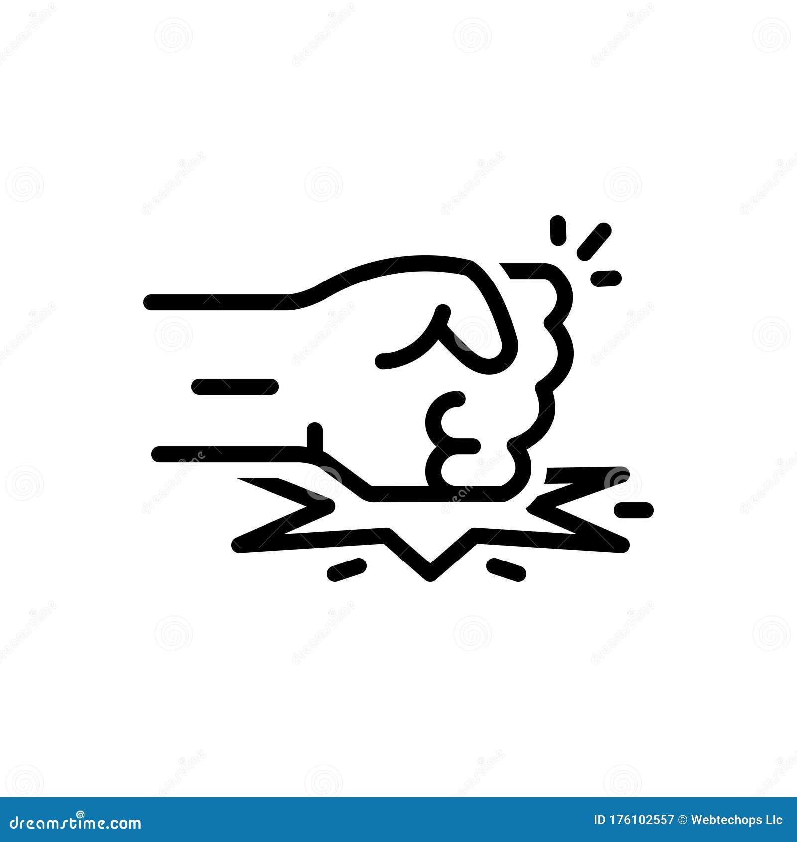 Black Line Icon for Enough, Sufficient and Aggression Stock Vector ...