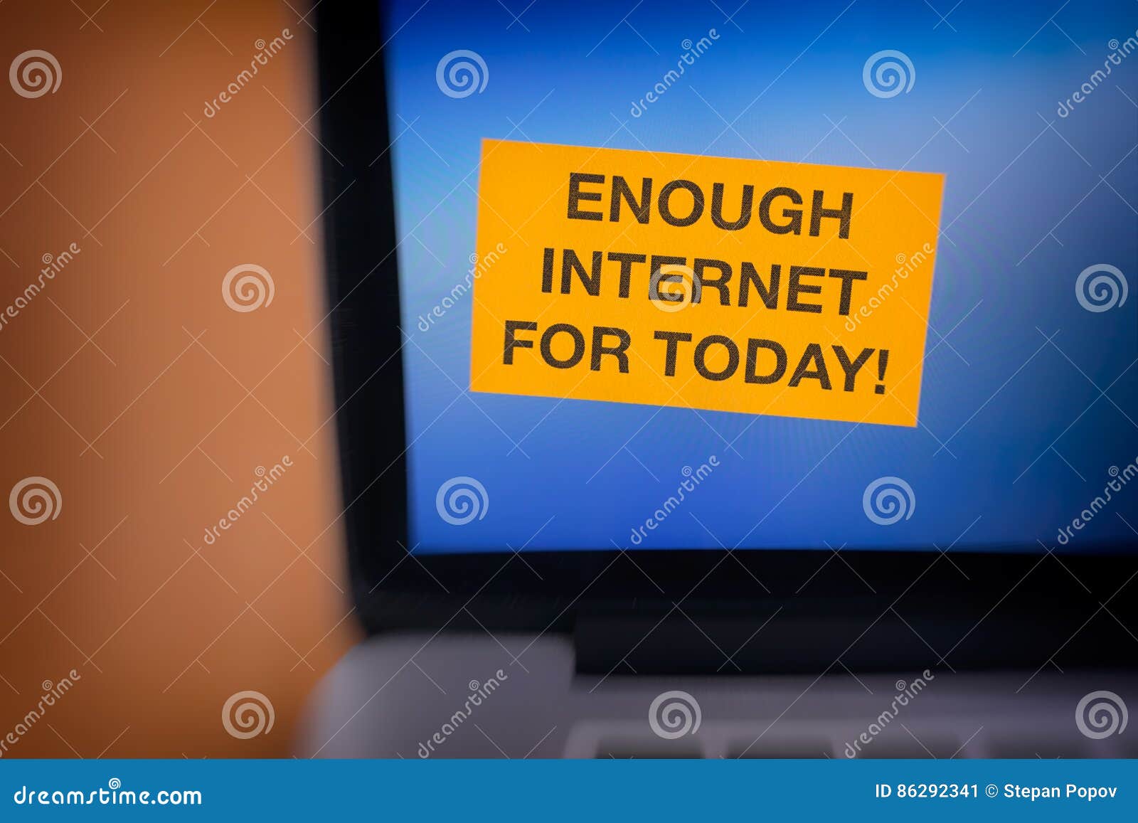 Enough Internet for Today! stock image. Image of restriction - 86292341