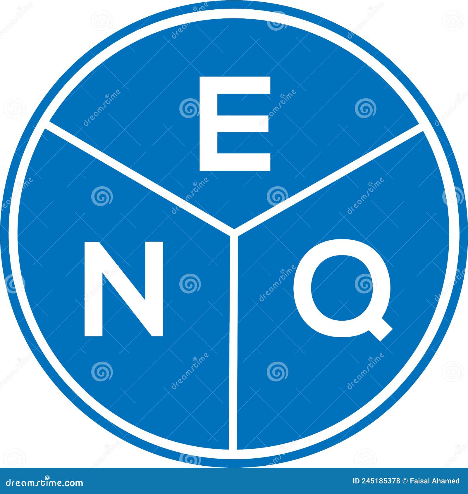 ENQ Letter Logo Design on White Background. ENQ Creative Circle Letter ...