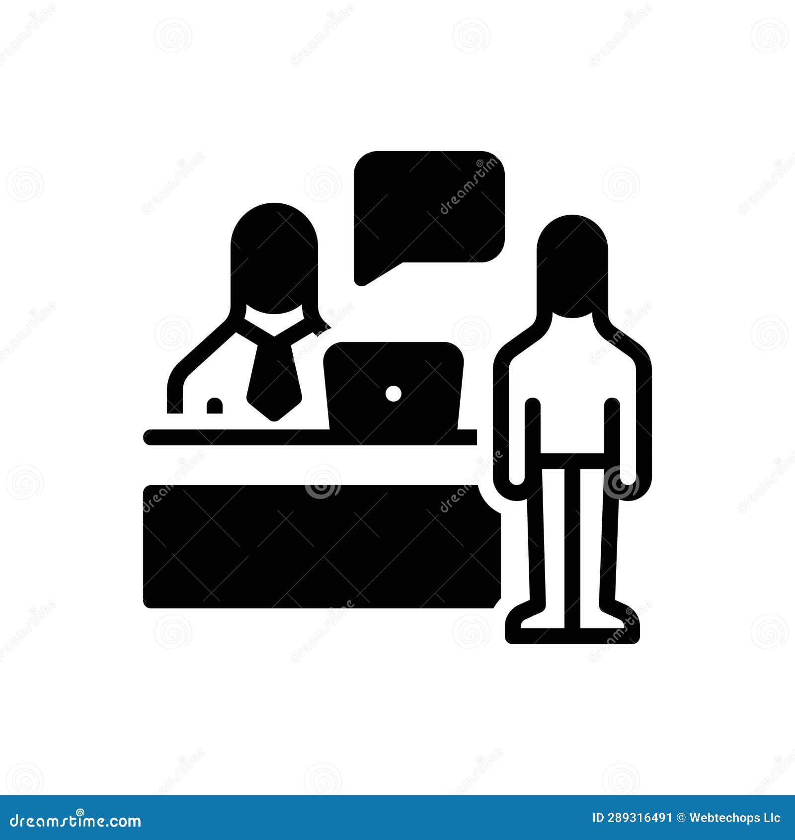 Black Solid Icon for Enquiries, Interrogatories and Counter Stock ...