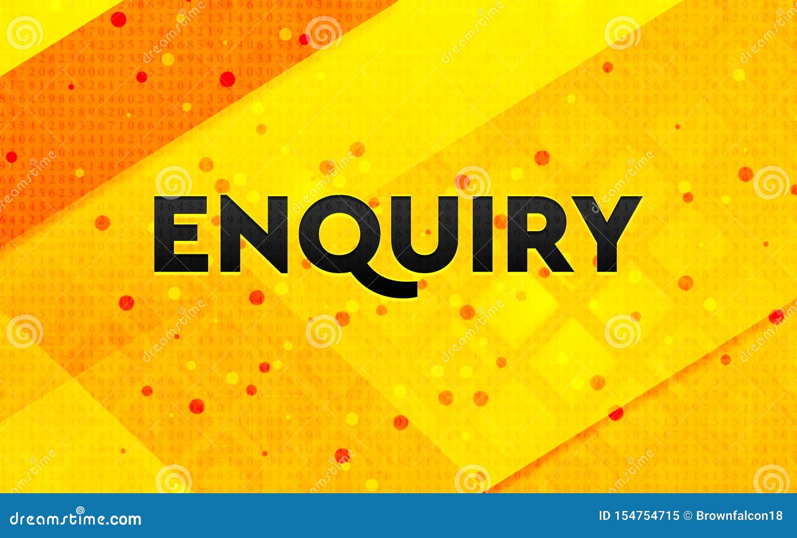 Enquiry Abstract Digital Banner Yellow Background Stock Illustration ...