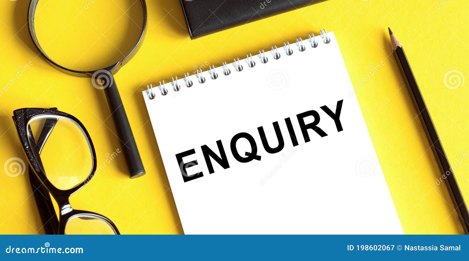 ENQUIRY Word Written on Notepad. ENQUIRY Text on Table for Your Desing ...