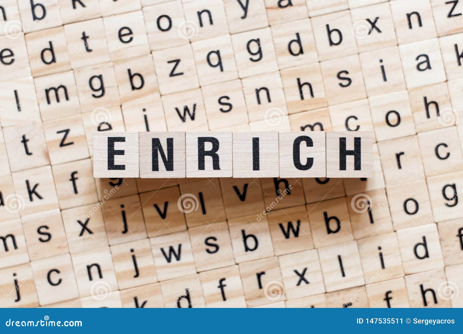 Enrich Word Concept on Cubes Stock Image - Image of family, concept ...