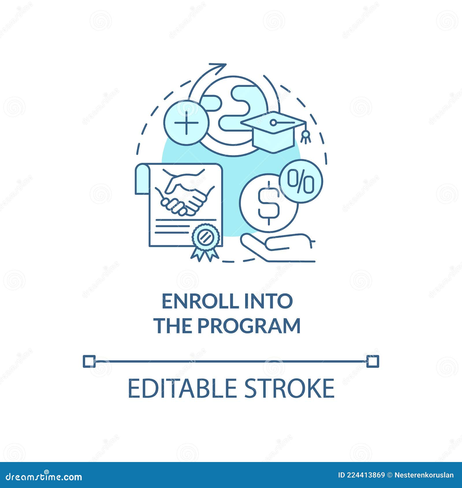 How To Enroll Concept Icon Vector Illustration | CartoonDealer.com ...
