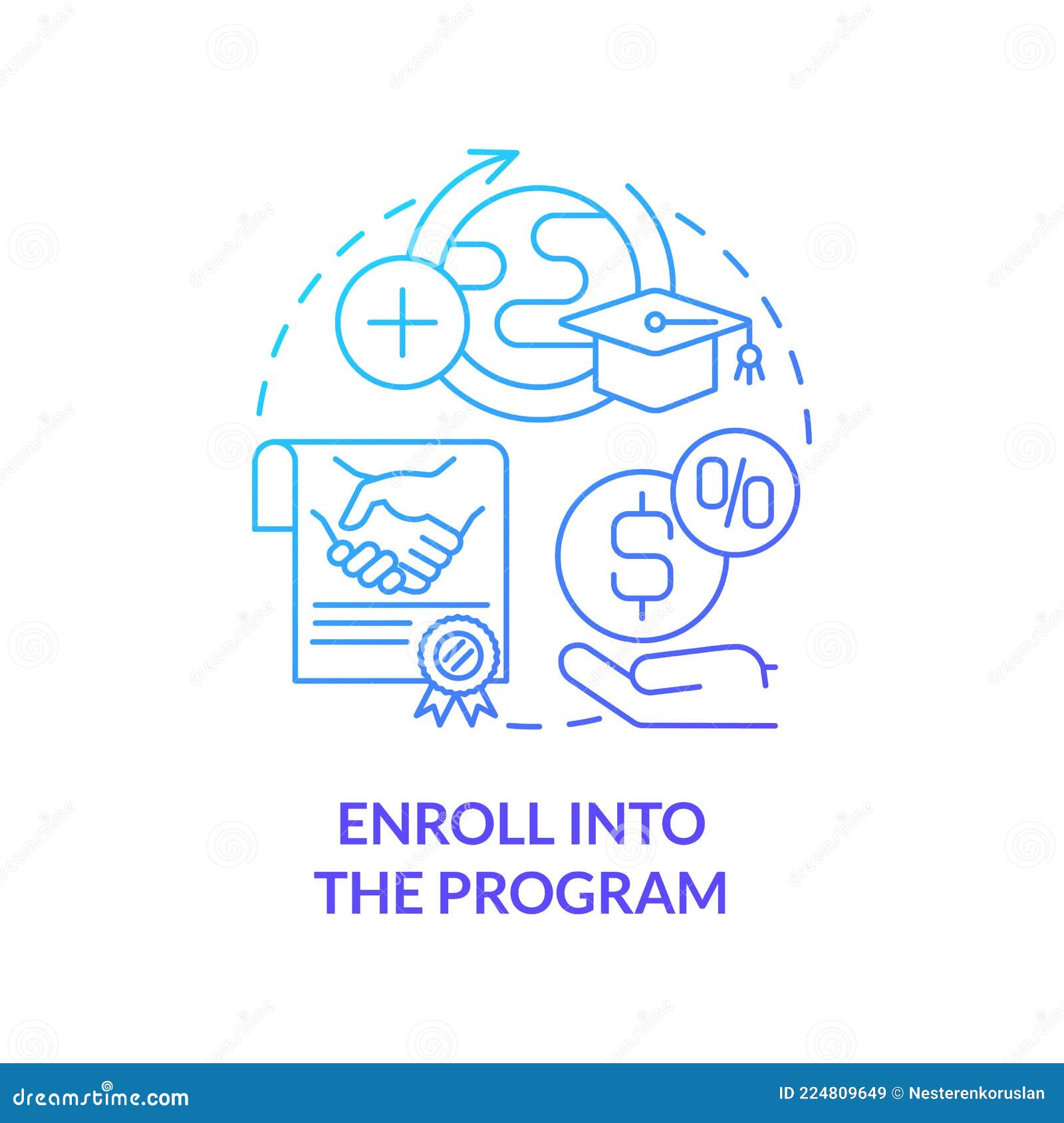How To Enroll Concept Icon Vector Illustration | CartoonDealer.com ...