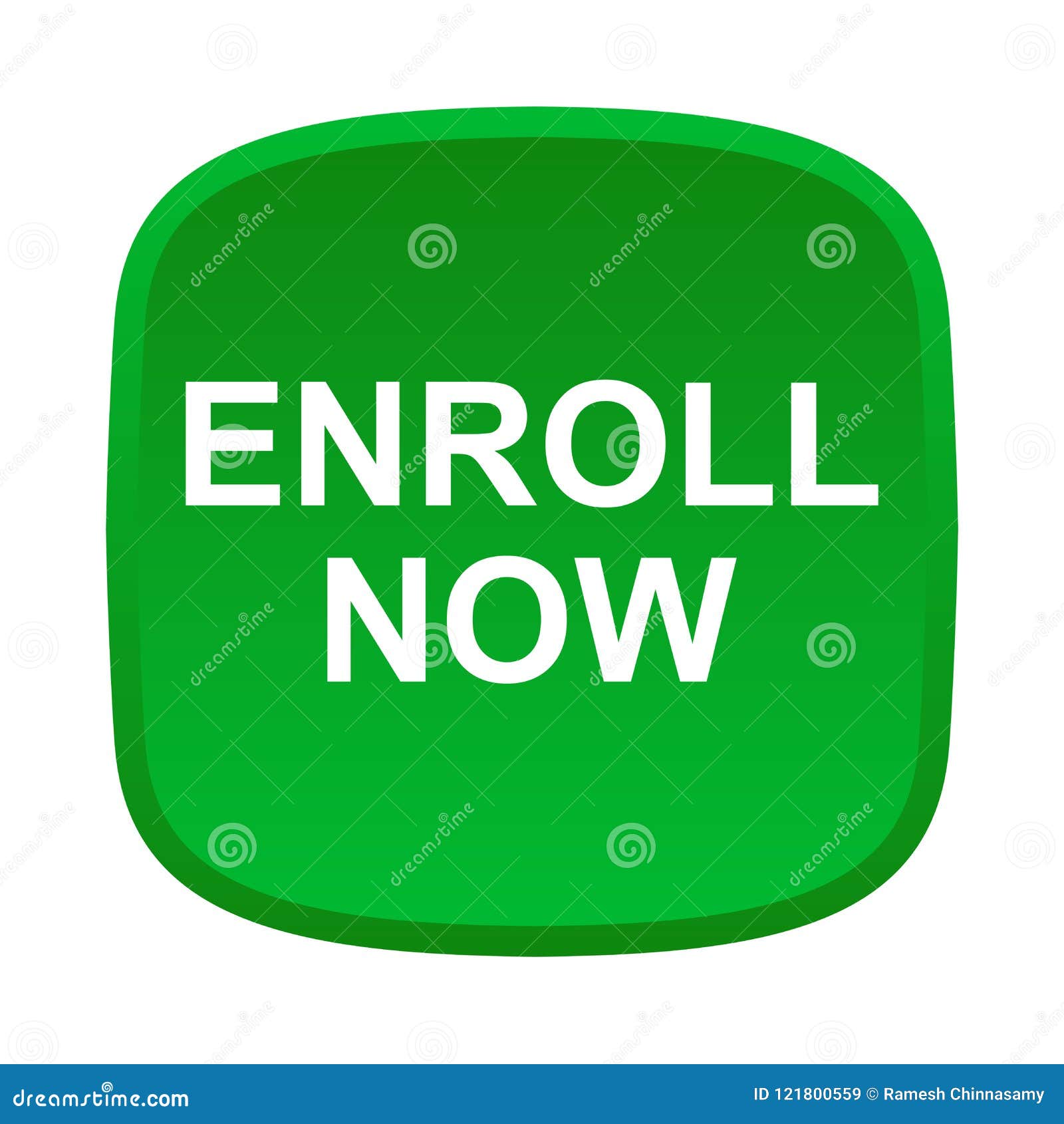 Enroll Now Green 3d Realistic Square Vector Illustration ...