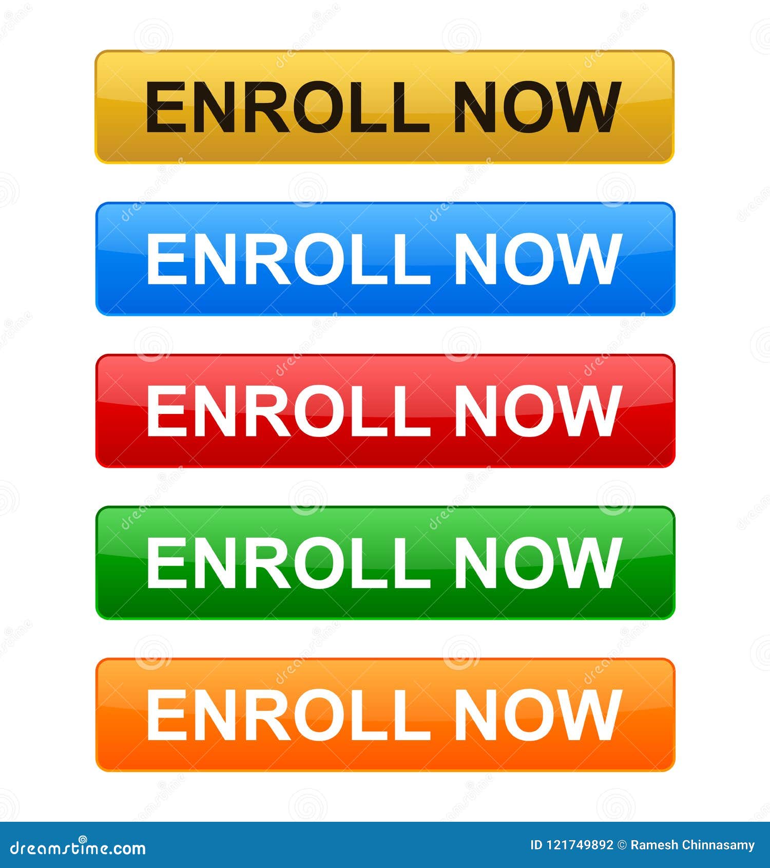 Enroll now buttons stock vector. Illustration of enter - 121749892