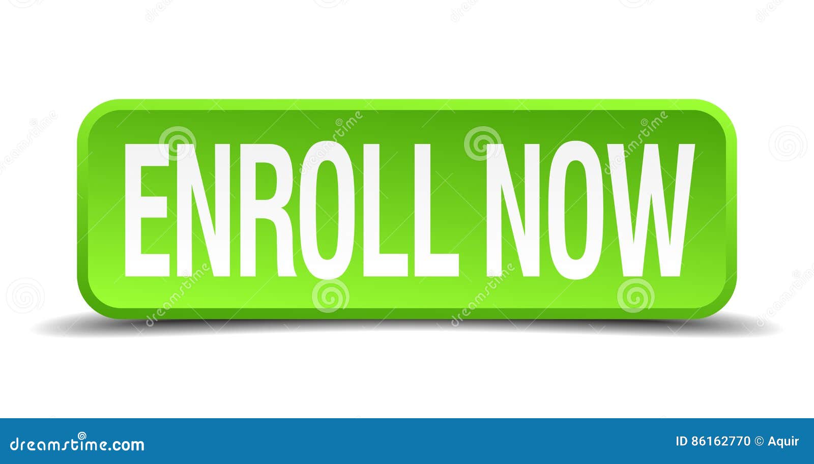 Enroll Now Green 3d Realistic Square Stock Vector - Illustration of ...