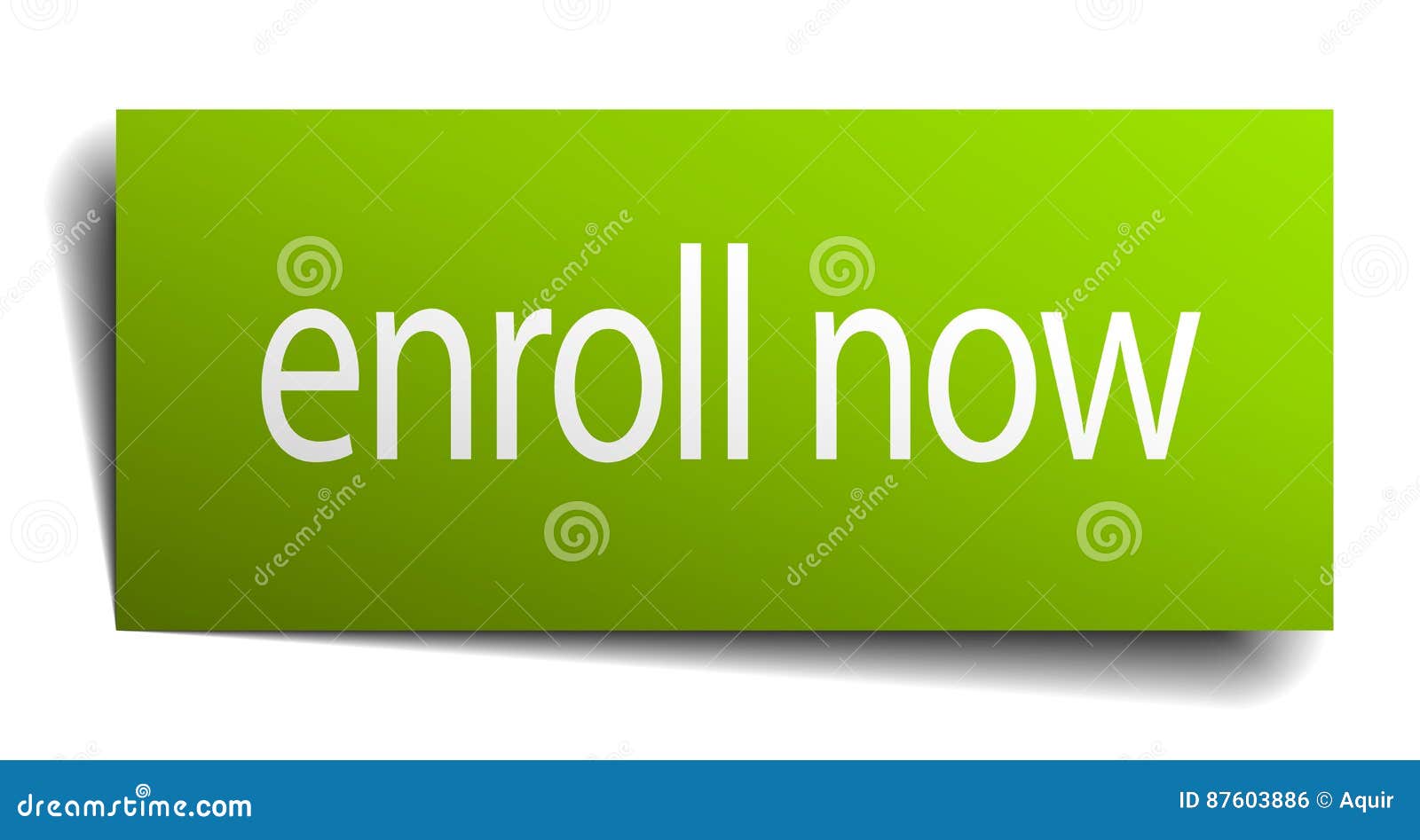 Enroll Now Green Paper Sign Stock Vector - Illustration of background ...