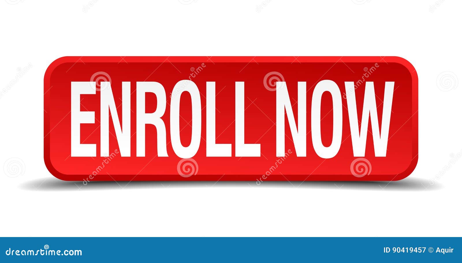Enroll Now Red 3d Square Button Stock Vector - Illustration of club ...
