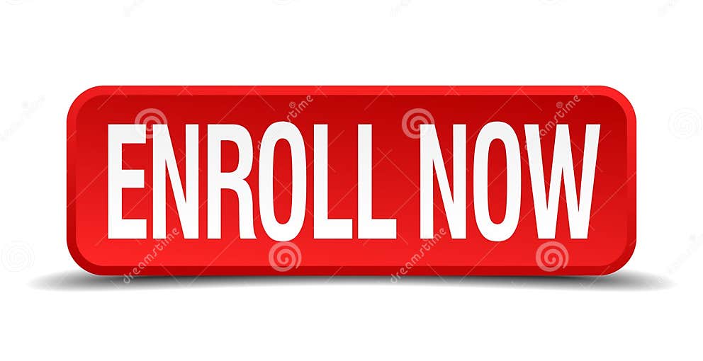 Enroll Now Red 3d Square Button Stock Vector - Illustration of club ...