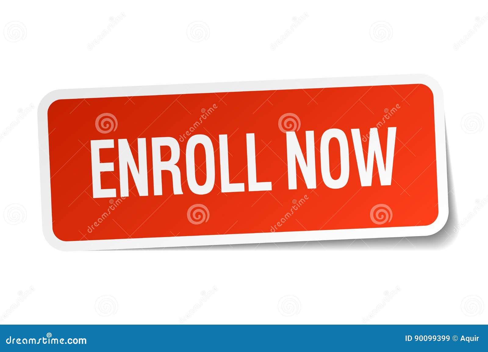Enroll Now Red Square Sticker Stock Vector - Illustration of sign ...