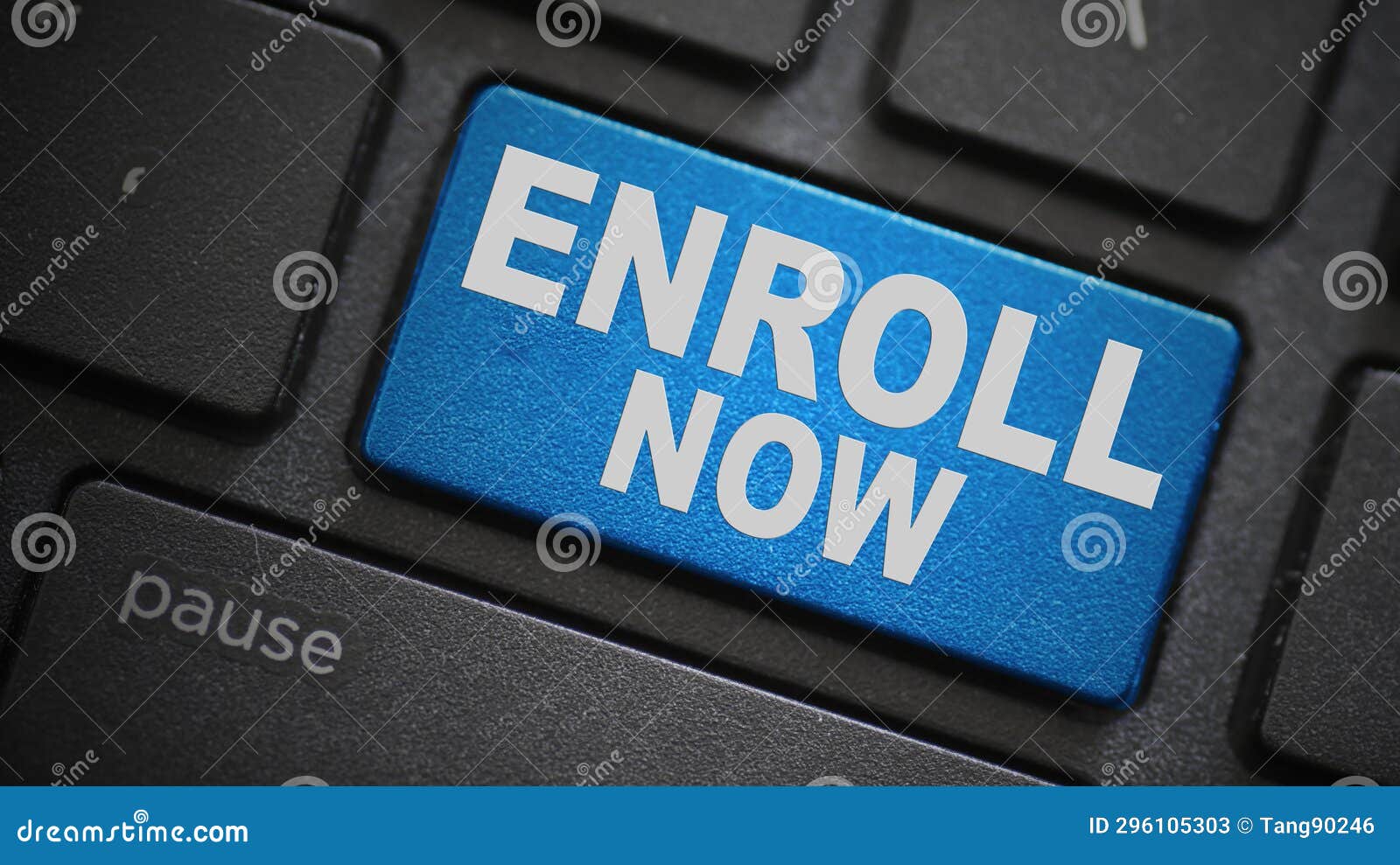 Enroll Now Text Button on Keyboard Stock Image - Image of close ...