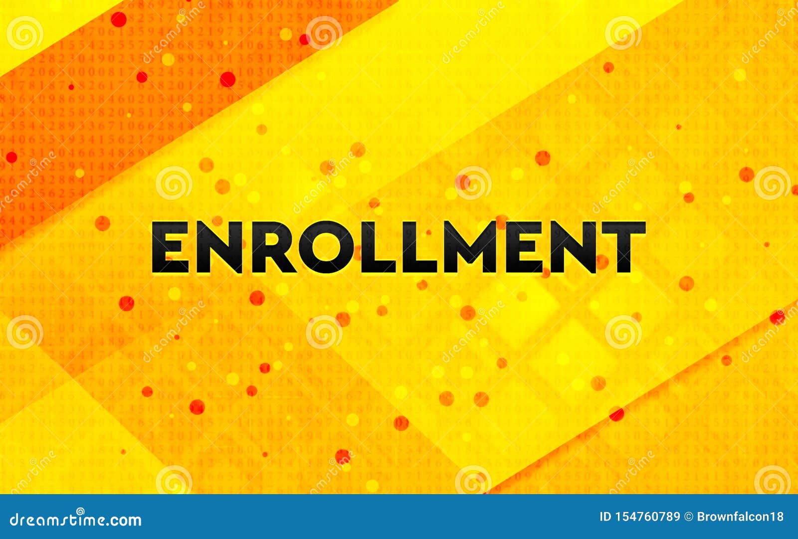 Enrollment Abstract Digital Banner Yellow Background Stock Illustration ...