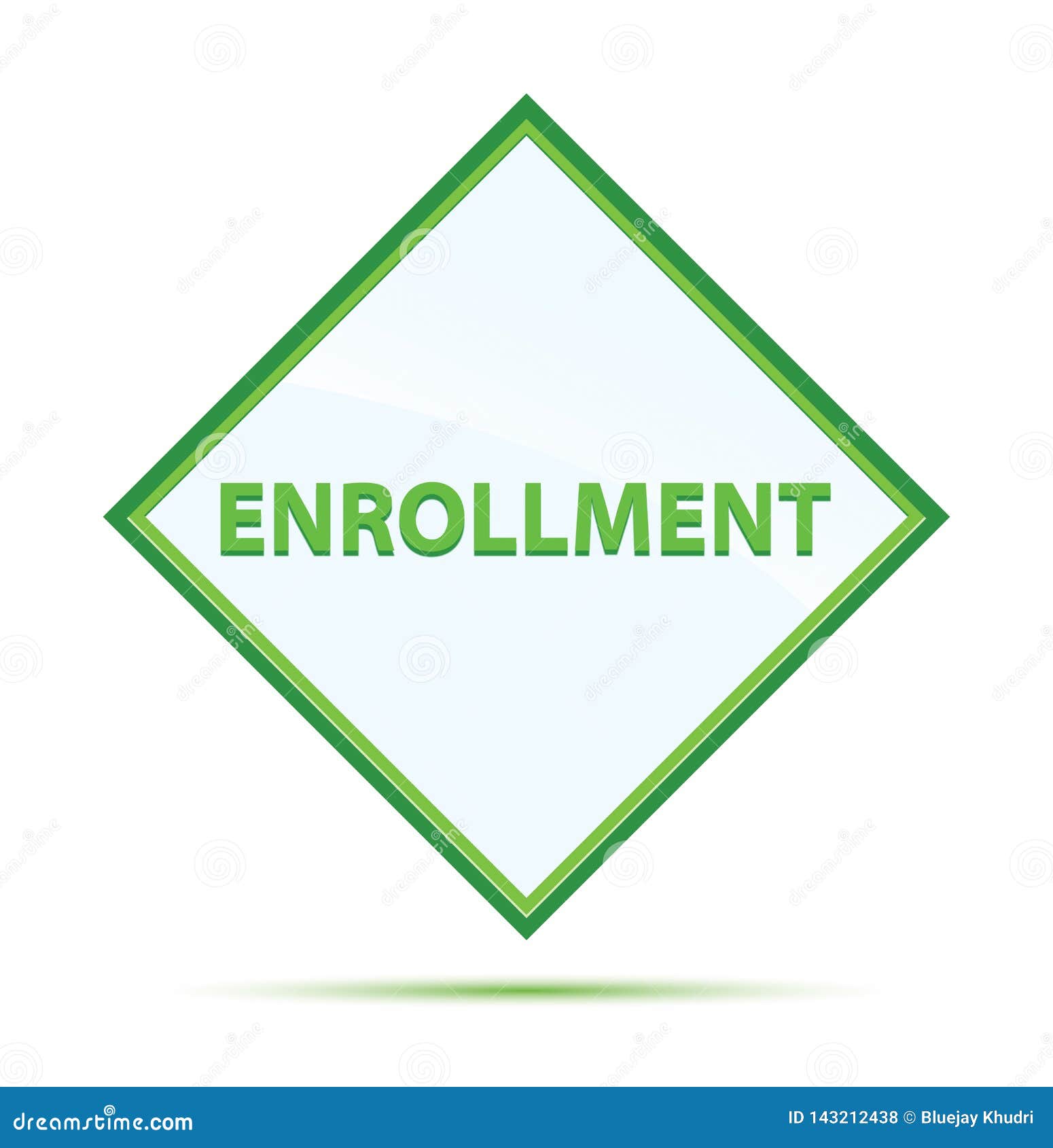 Enrollment Modern Abstract Green Diamond Button Stock Illustration ...