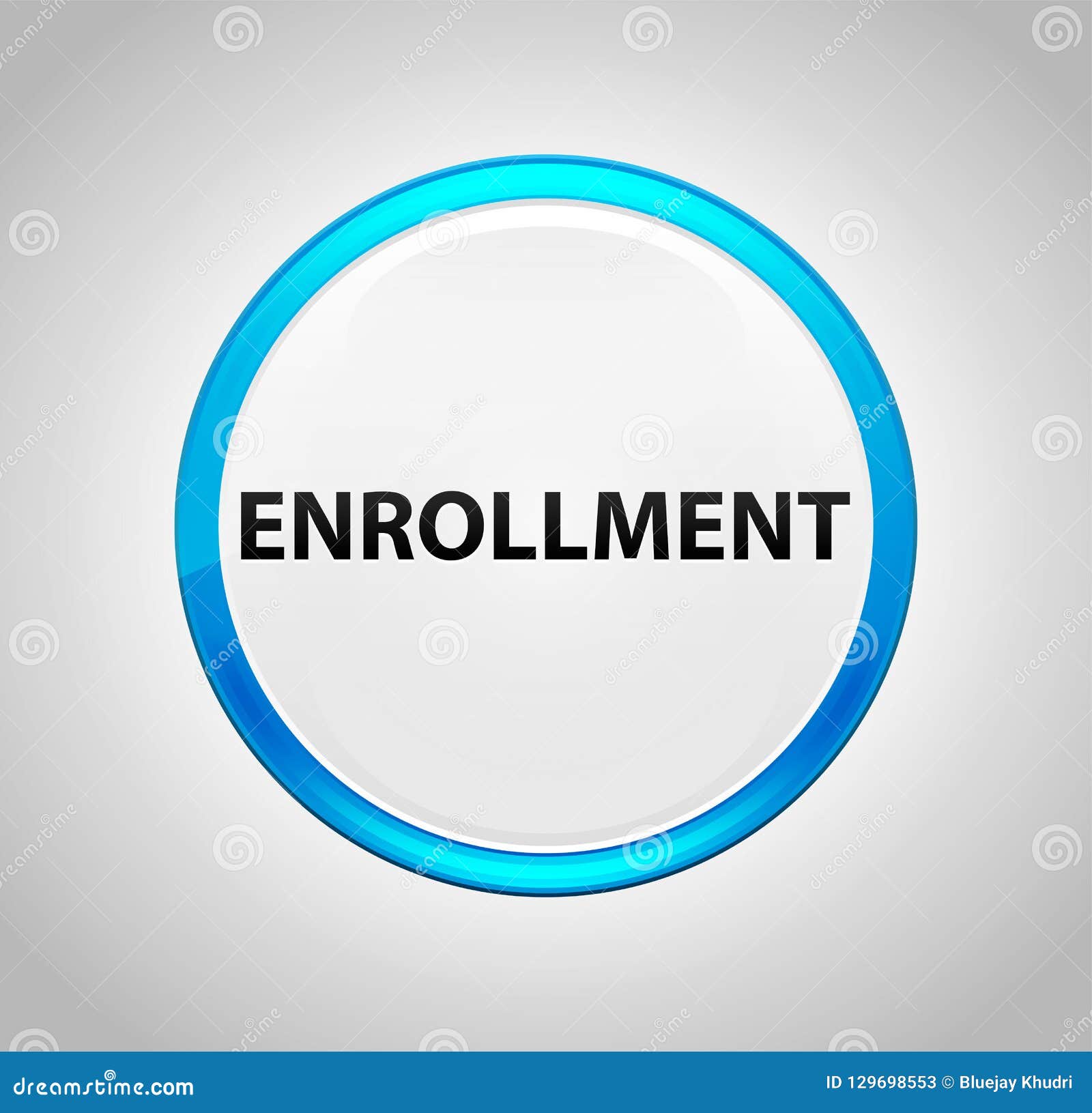 Enrollment Round Blue Push Button Stock Illustration - Illustration of ...