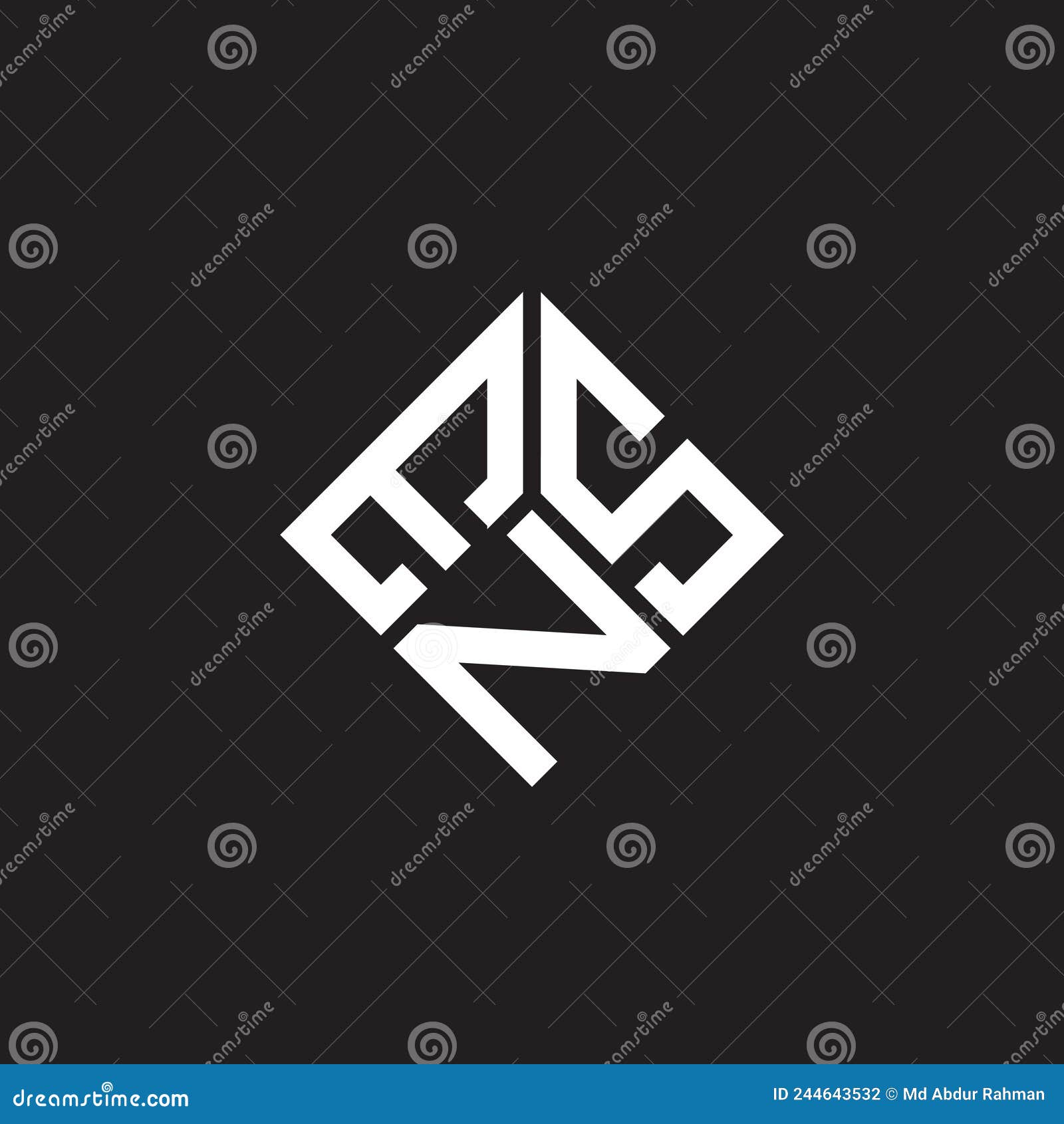 ENS Letter Logo Design On Black Background. ENS Creative Initials ...