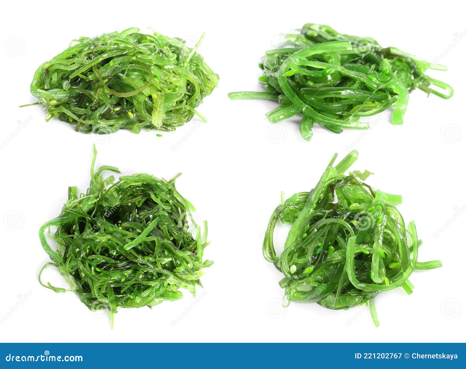 Ensalada De Algas Marinas Japonesas Con Collage De Fondo Blanco Imagen ...